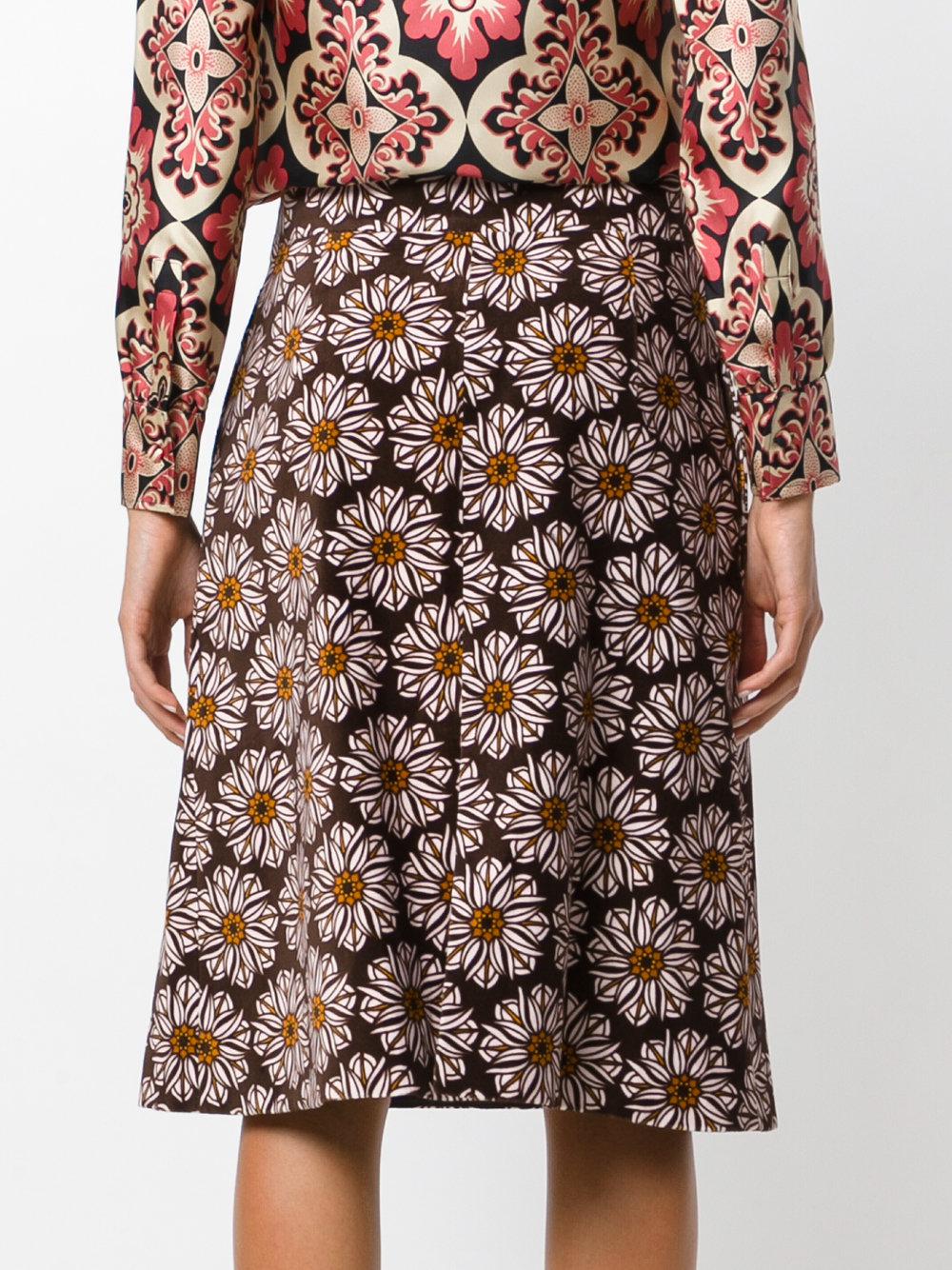 LaDoubleJ A-line Floral Skirt in Brown - Lyst