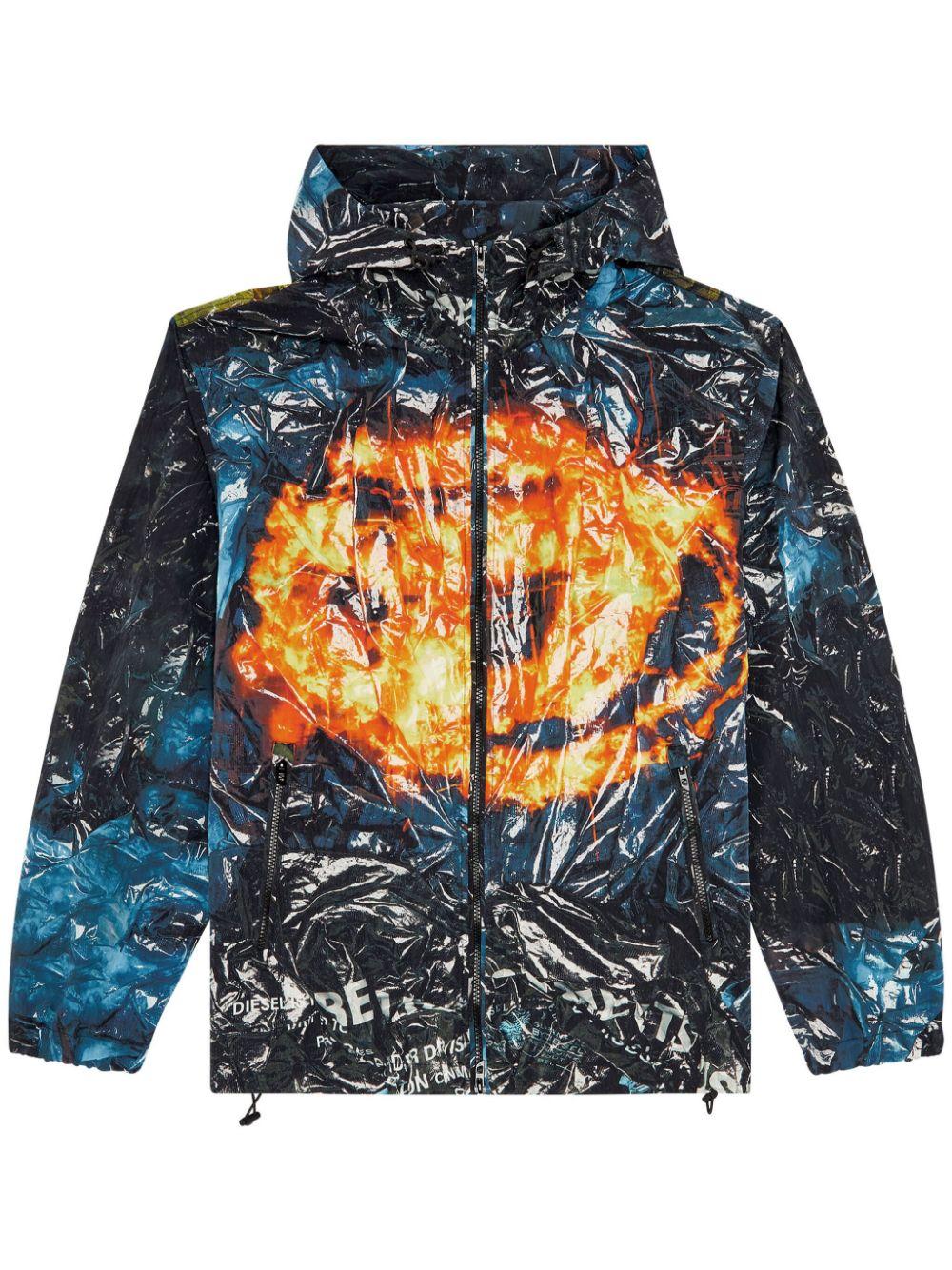 DIESEL J-Warrett-Poster Hooded Jacket in Blue for Men | Lyst