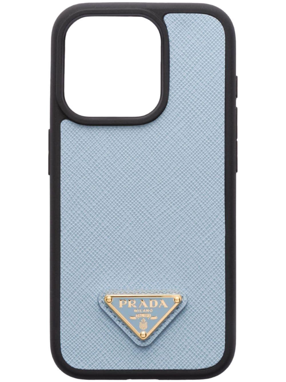 Prada Triangle-Logo Iphone 15 Pro Case in Blue | Lyst