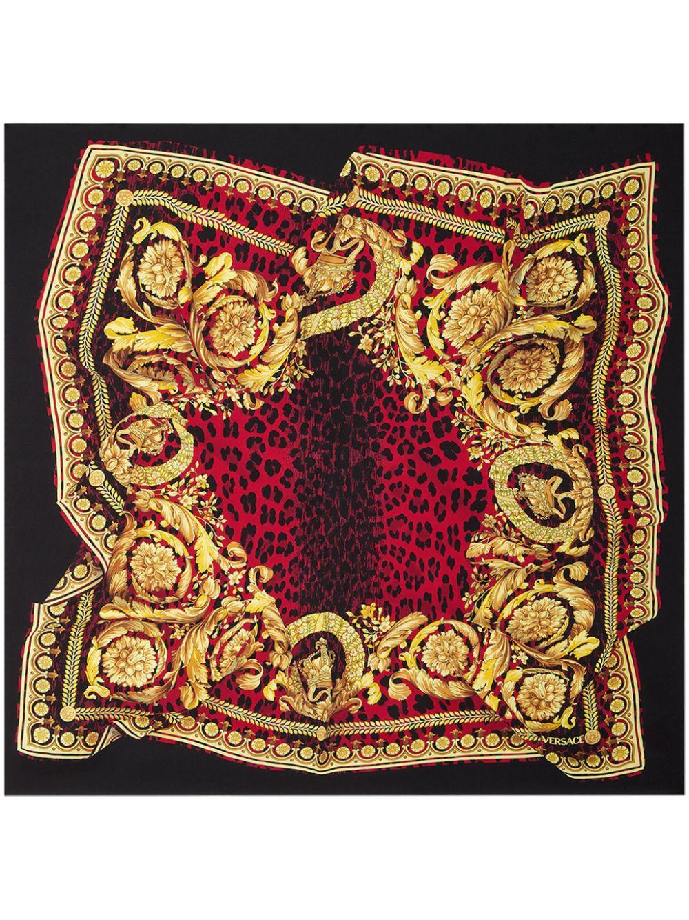 Versace Wild Barocco Illusion Silk Scarf in Yellow | Lyst