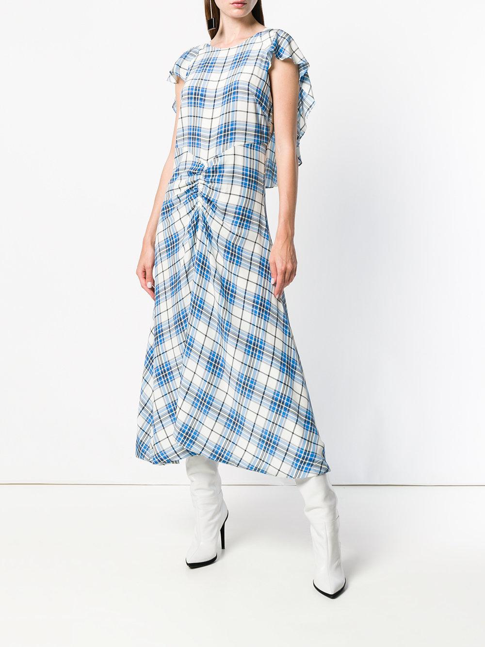 Buy paper london check print midi silk dress> OFF-58%