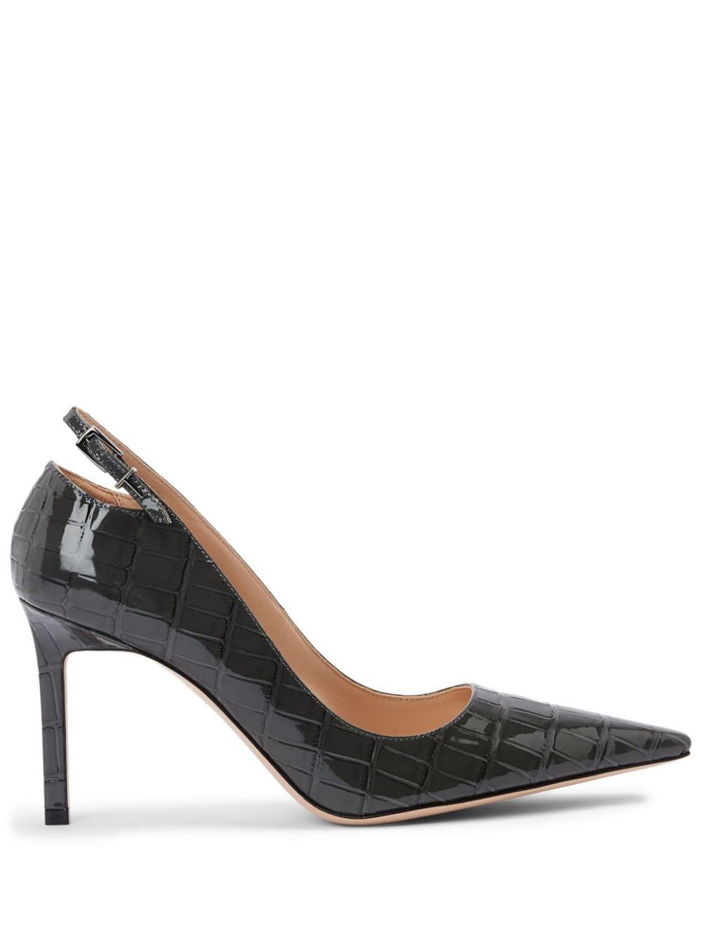 Tom Ford 85Mm Angelina Croc-Embossed Leather Pumps in Black | Lyst