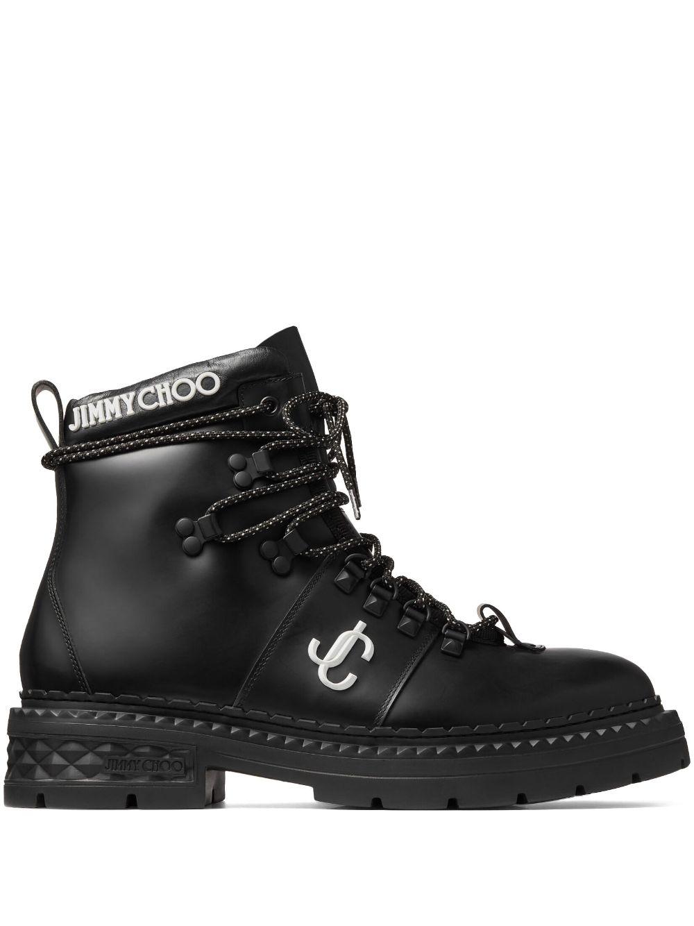 Jimmy Choo Marlow Monogram Hiking Boots in Black for Men | Lyst