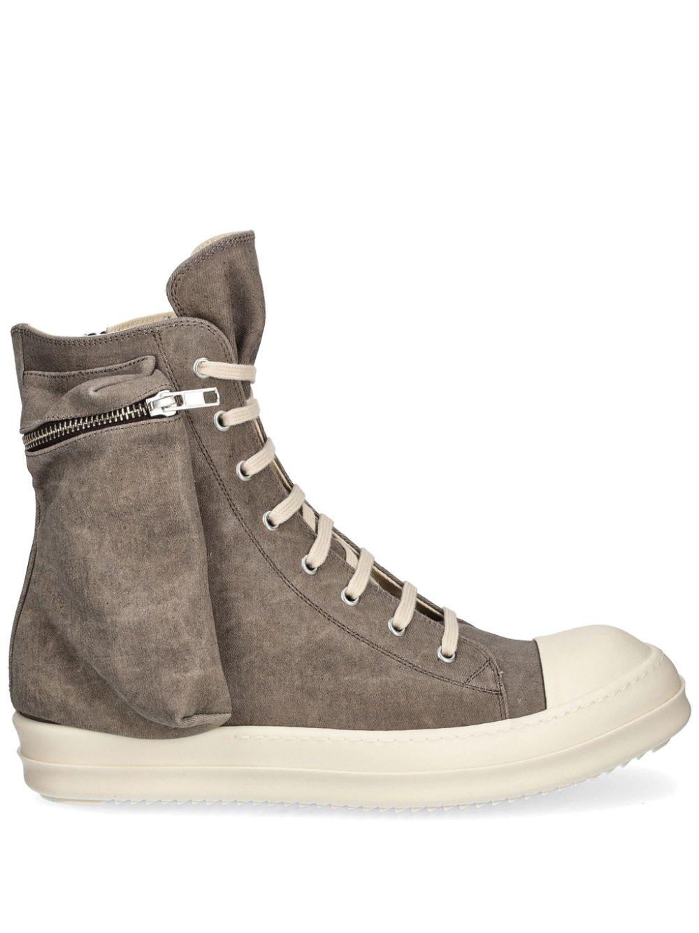 Rick Owens メンズ ブラウン サイドポケット ハイカット Rick Owens メンズ ブラウン サイドポケット ハイカット