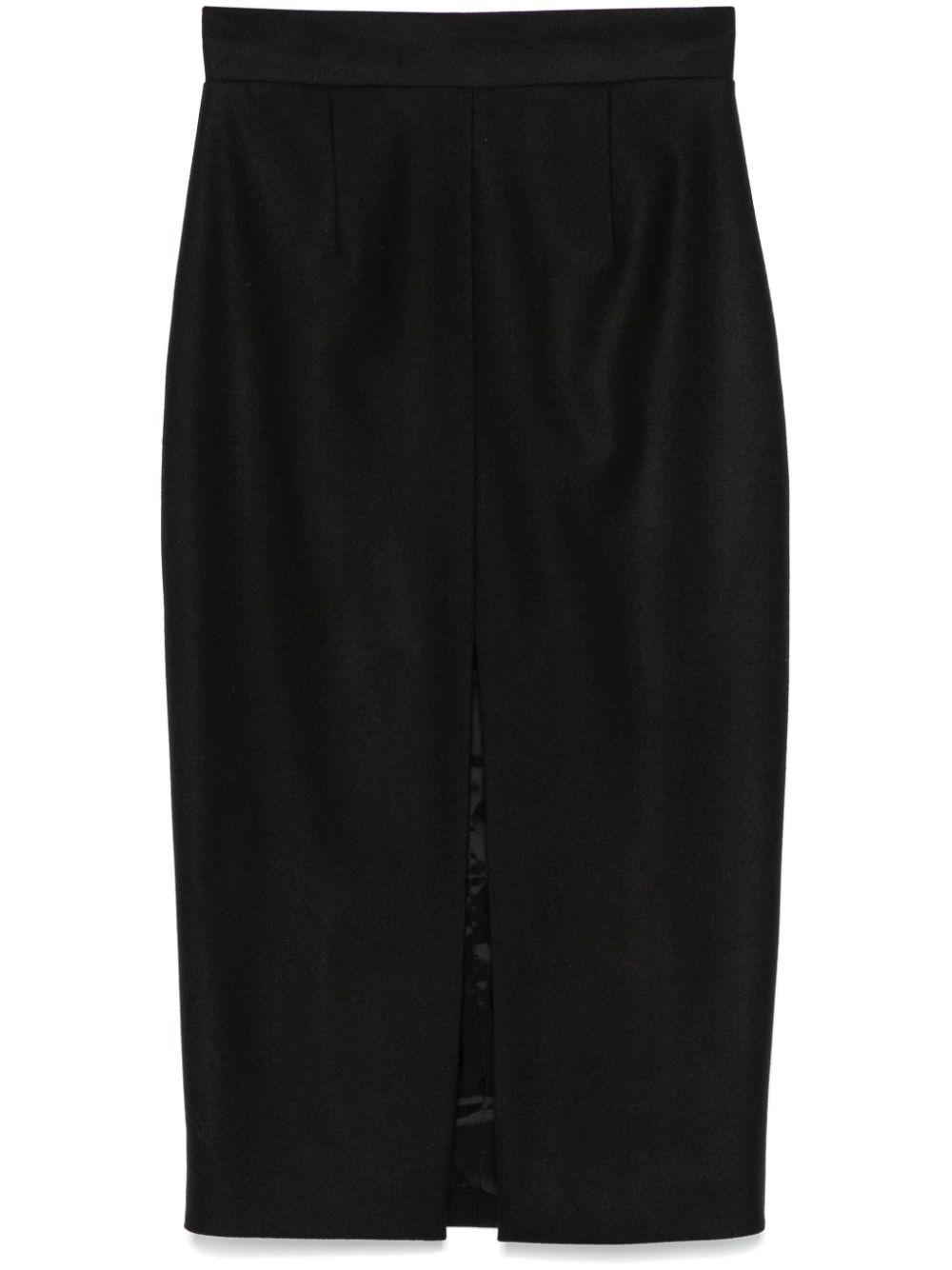 BATAKOVIC Belgrade Twill Midi Skirt in Black | Lyst