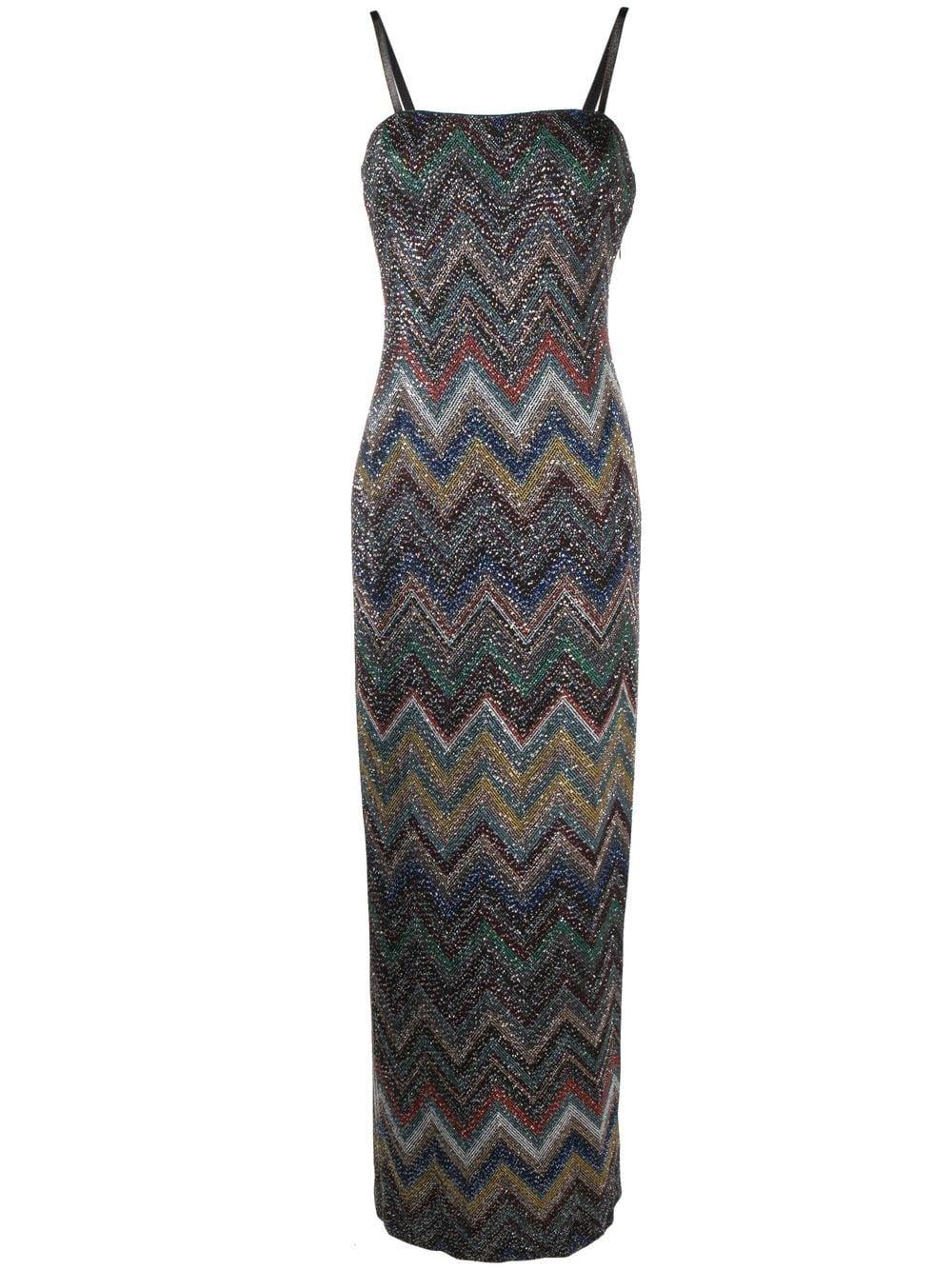 Missoni Sequin Embellished Zig Zag Dress In Gray Lyst