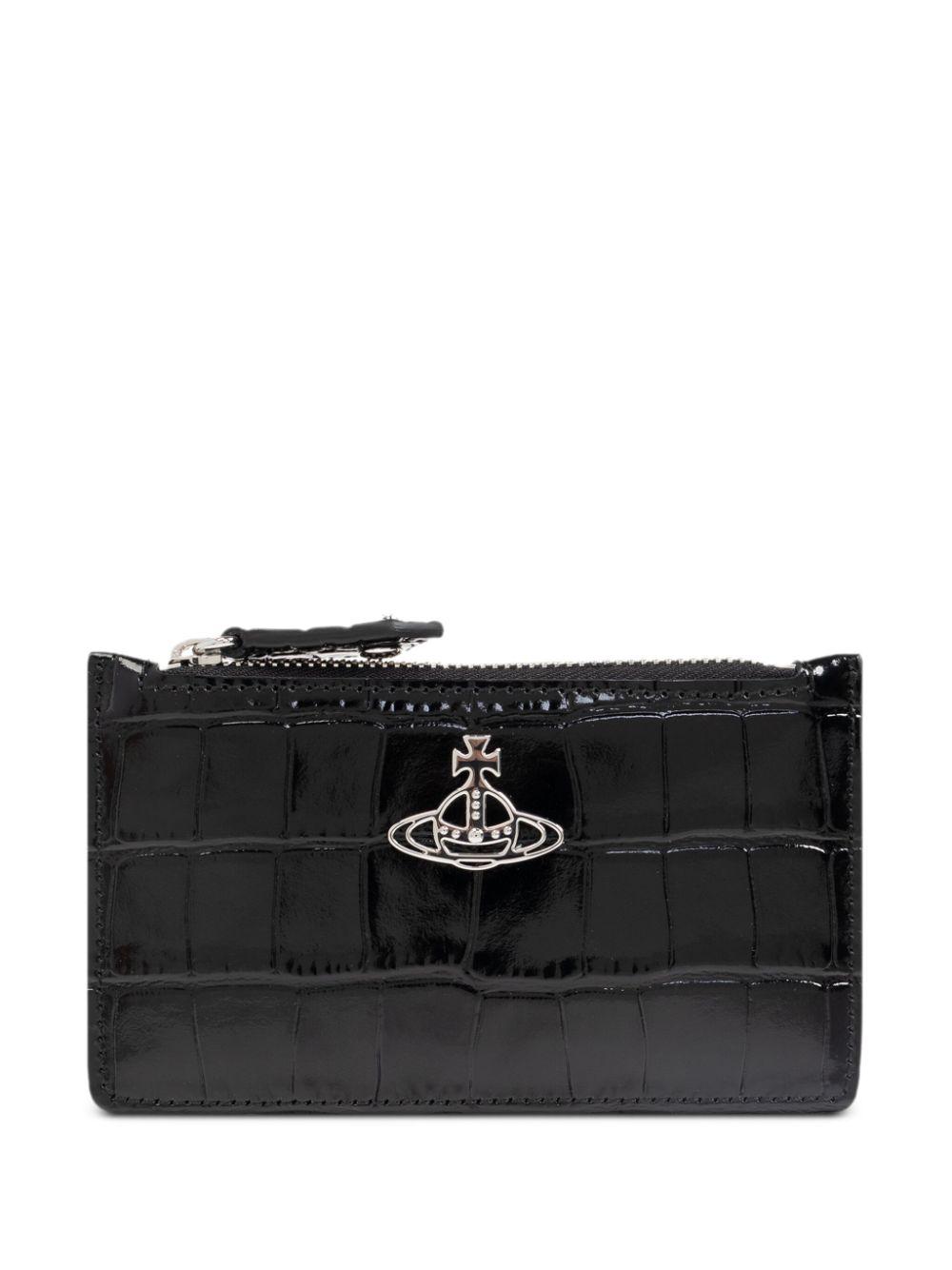 Vivienne Westwood Orb-Plaque Card Holder in Black | Lyst