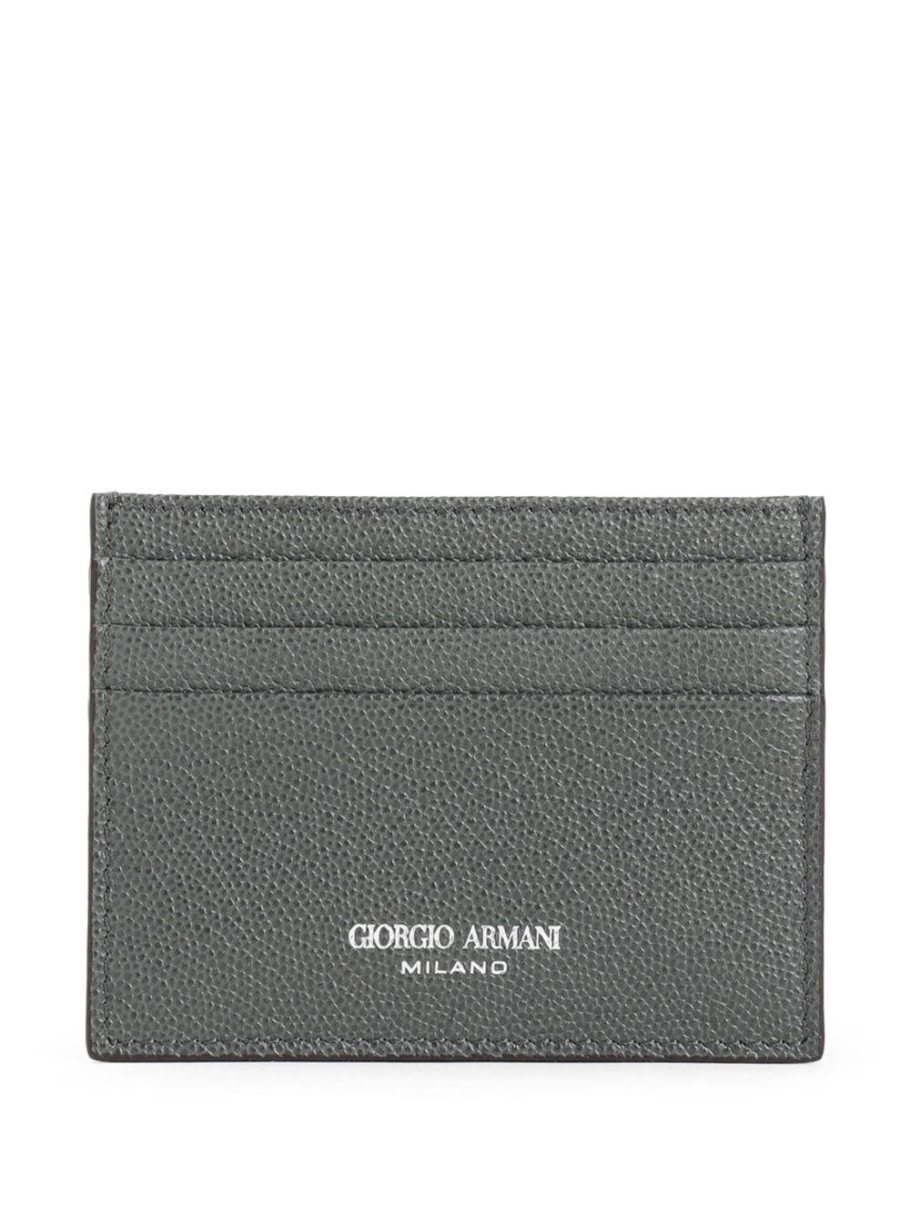 Giorgio Armani Leather Card Holder in Grey for Men | Lyst UK