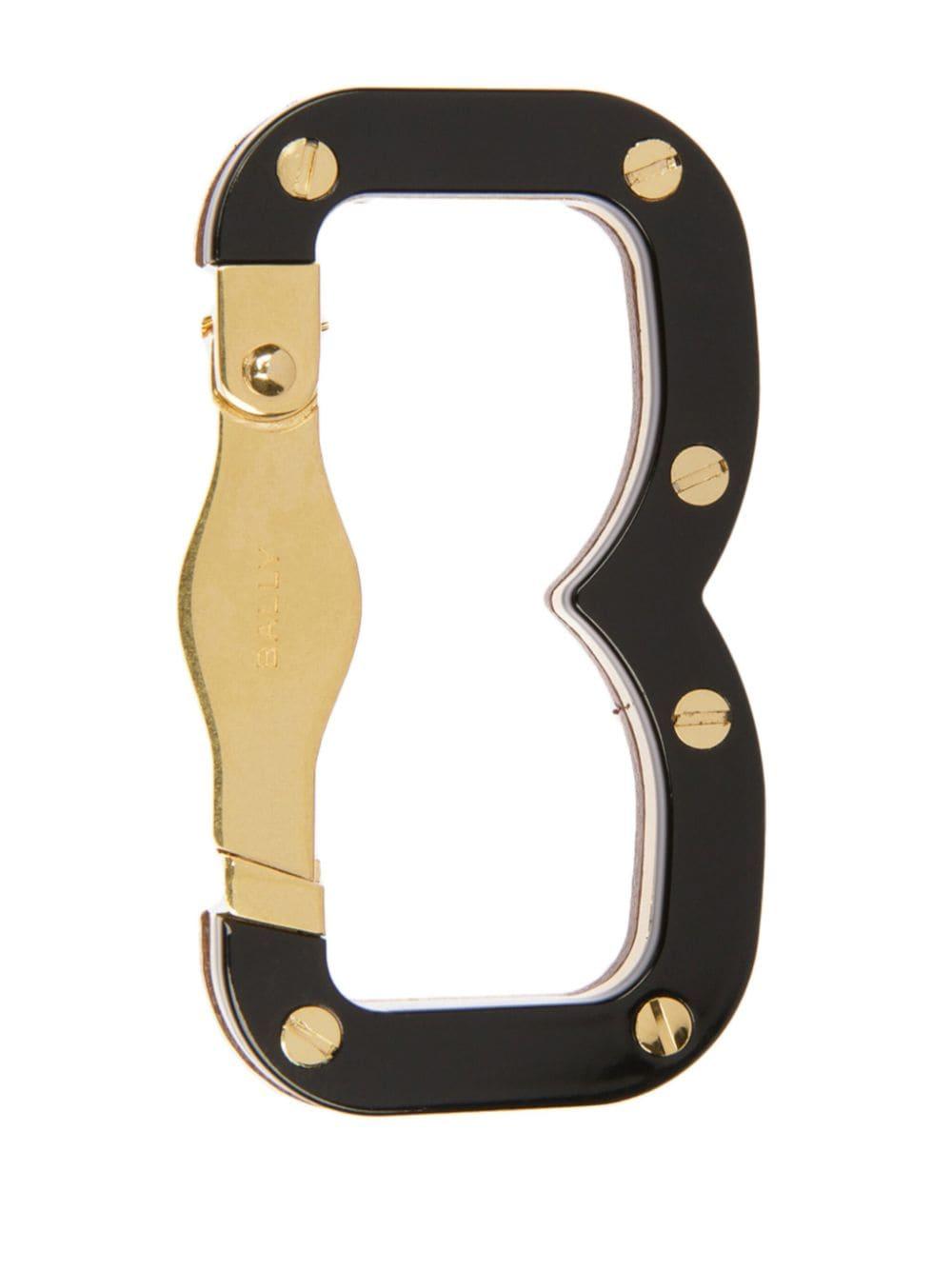 Bally Carabiner Geometric Keychain in Black for Men | Lyst UK