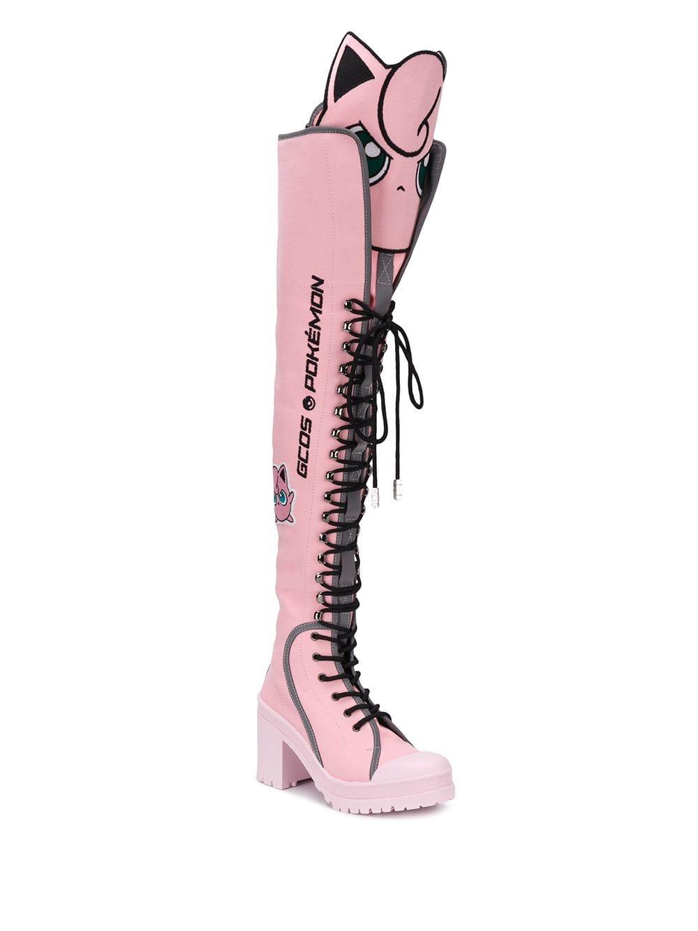 Gcds Canvas Pokémon Themed Knee-high Boots in Pink - Lyst