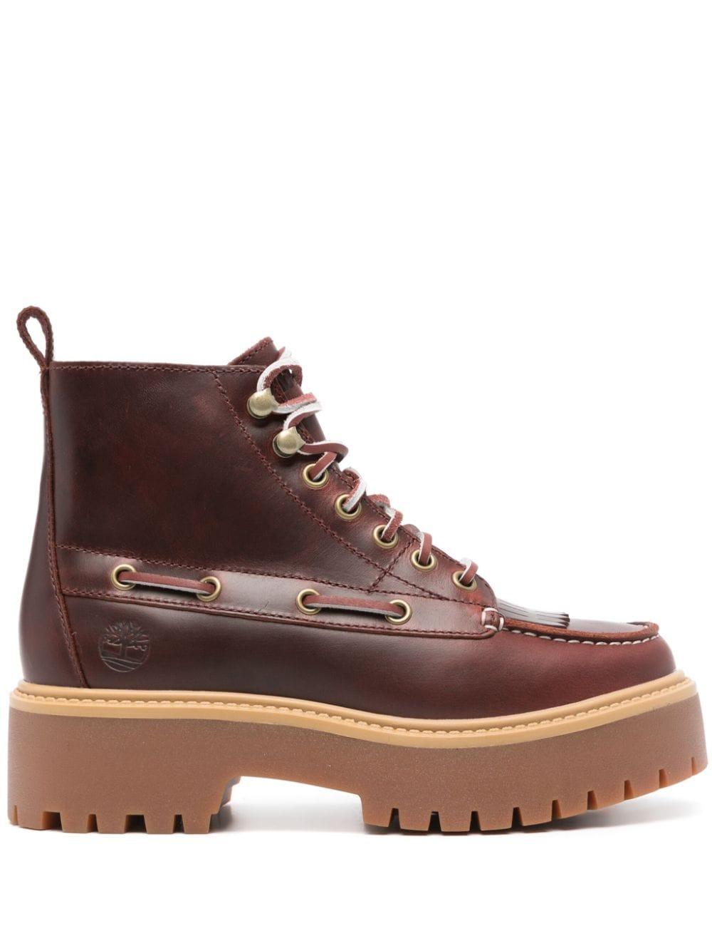 Timberland Stone Street Mid 7-Eye Ankle Boots in Brown | Lyst