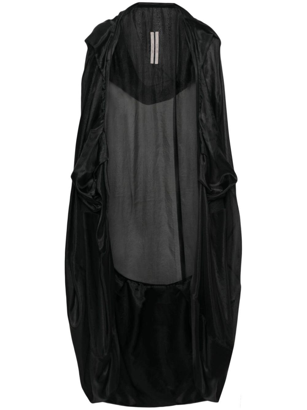 Rick Owens Silk Sheer Cape in Black | Lyst