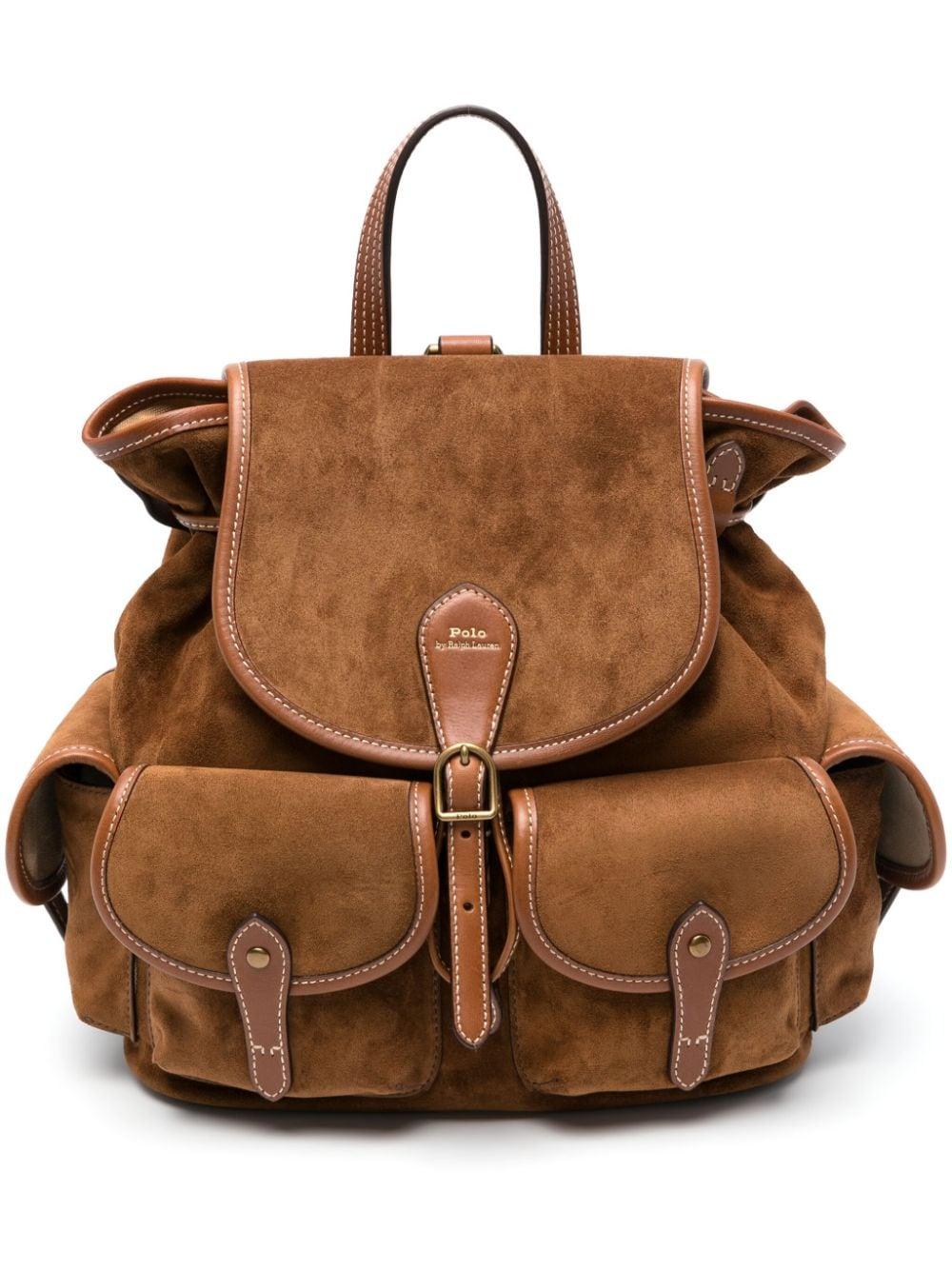 Polo Ralph Lauren Bellport Suede Backpack in Brown | Lyst