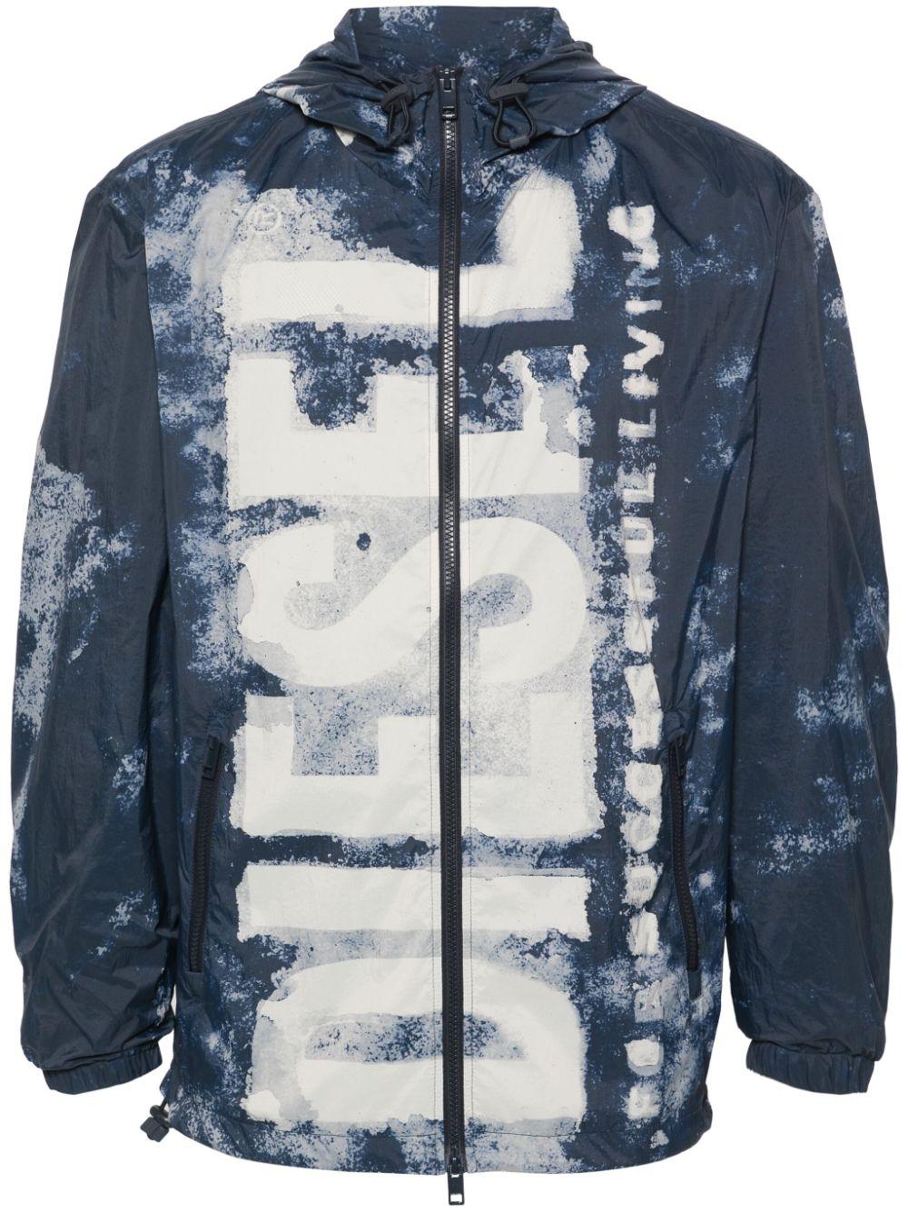 DIESEL J-Warrett Watercolour-Effect Jacket in Blue for Men | Lyst