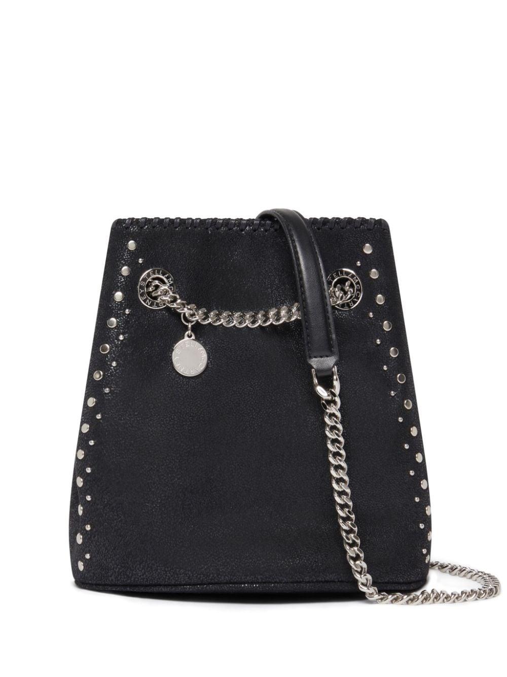 Stella McCartney Falabella Studded Bucket Bag in Black | Lyst