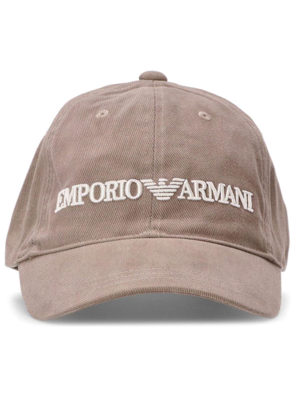 Emporio Armani Cotton Logo Baseball Cap in Grey for Men | Lyst UK
