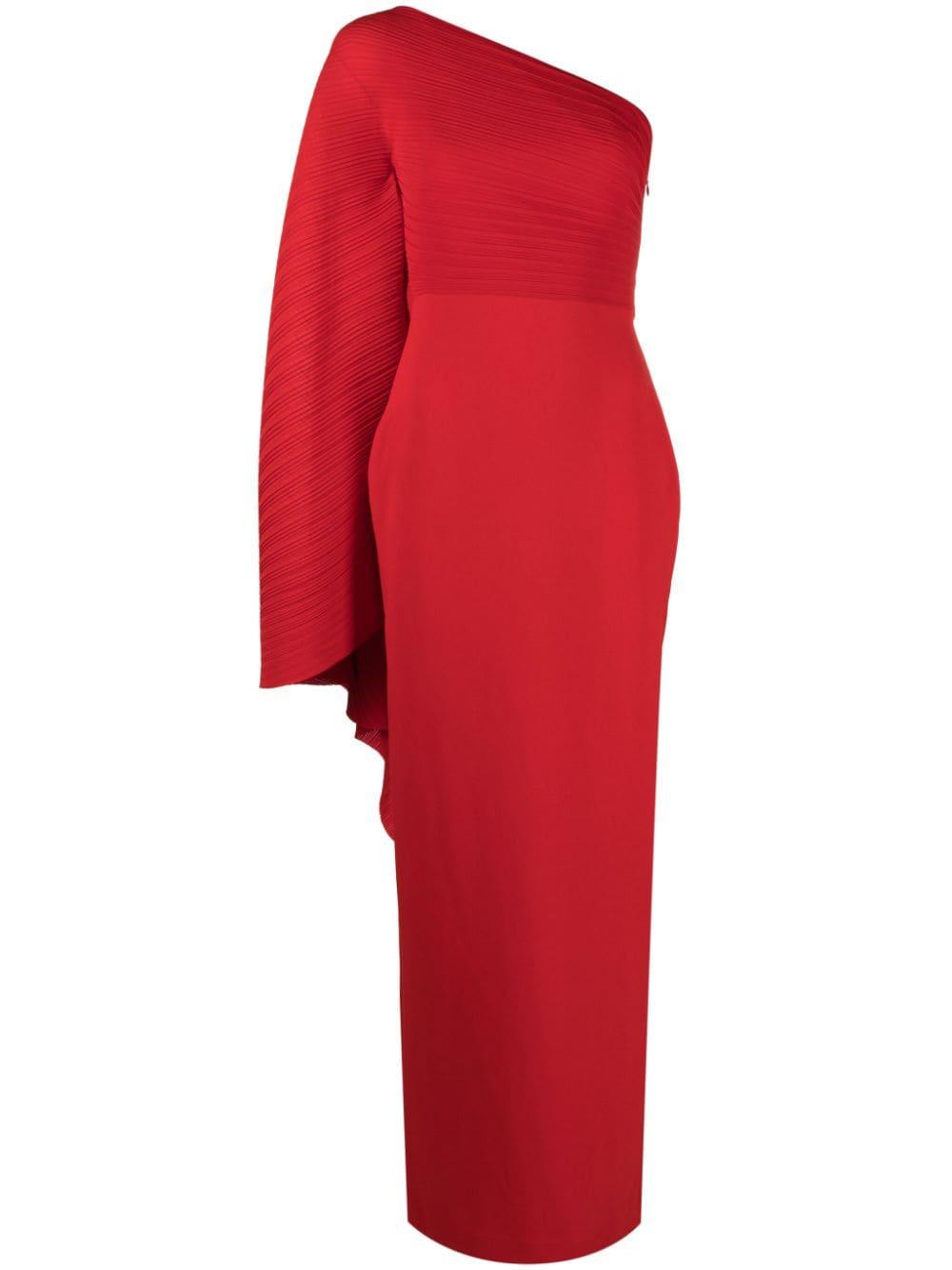 Solace London Lillia One-shoulder Maxi Dress in Red | Lyst