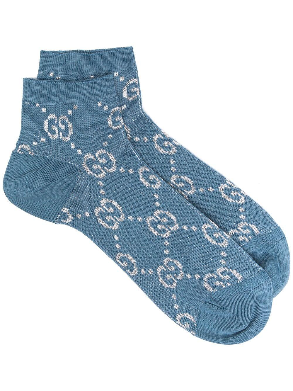 Gucci Metallic GG Supreme Socks in Blue | Lyst