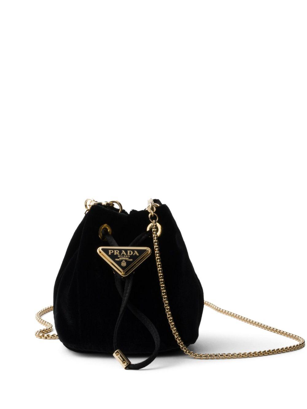 Prada Velvet Mini Bag in Black | Lyst
