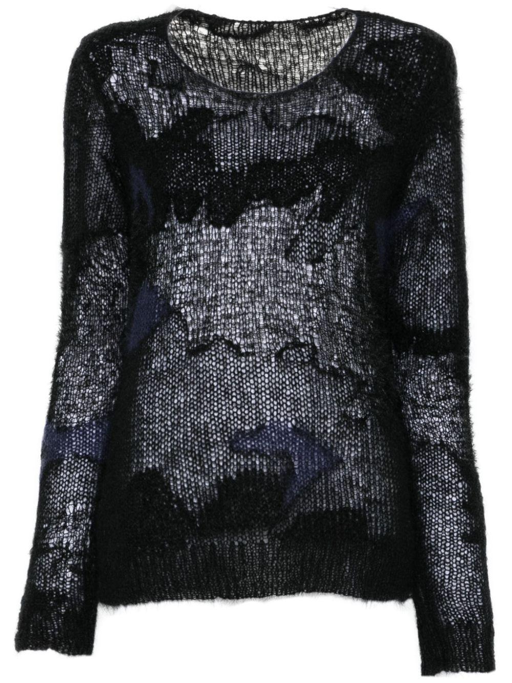 Yohji Yamamoto Camouflage-Pattern Sweater in Black | Lyst