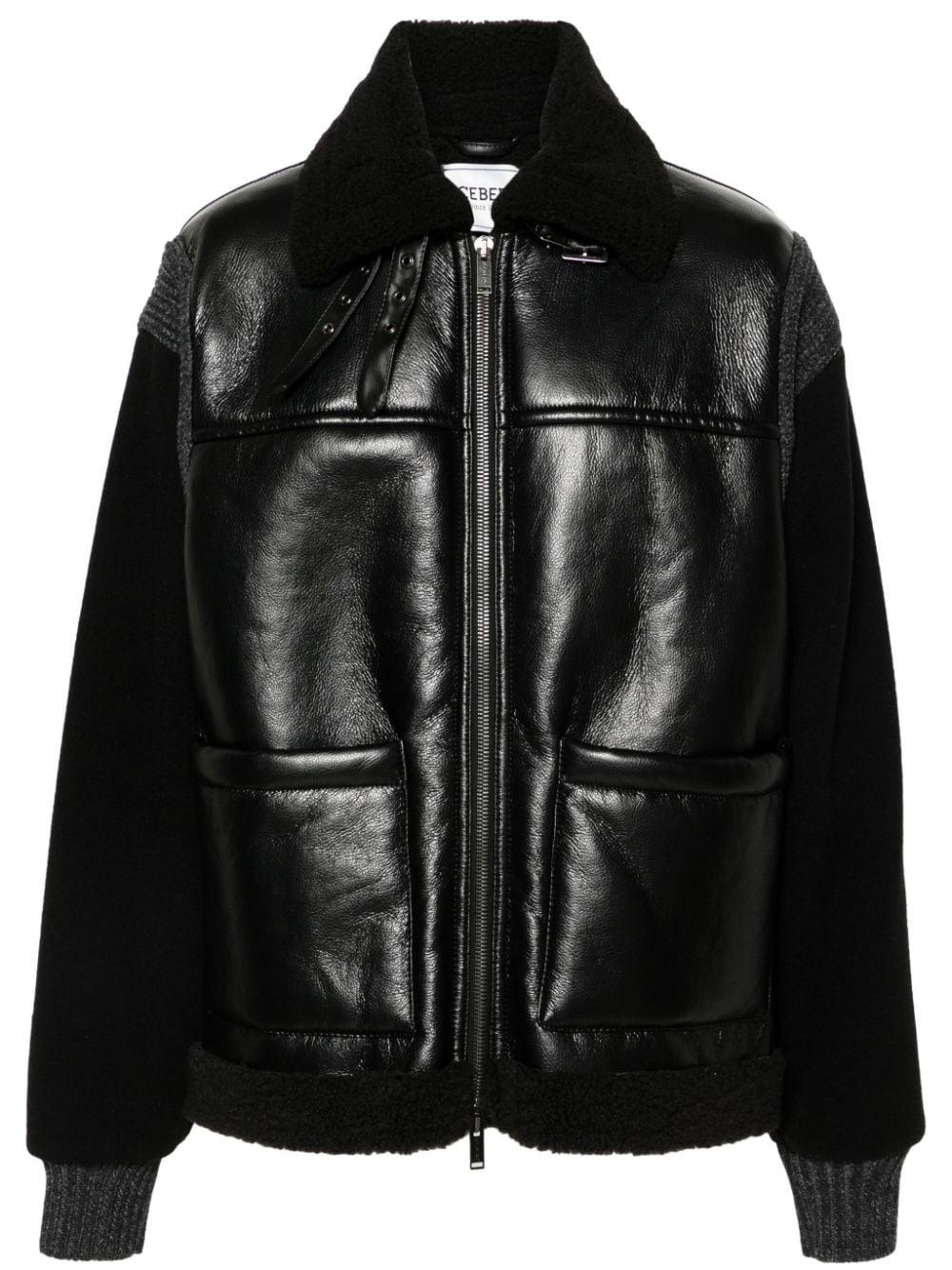 Iceberg Faux-Leather Jacket in Black for Men | Lyst