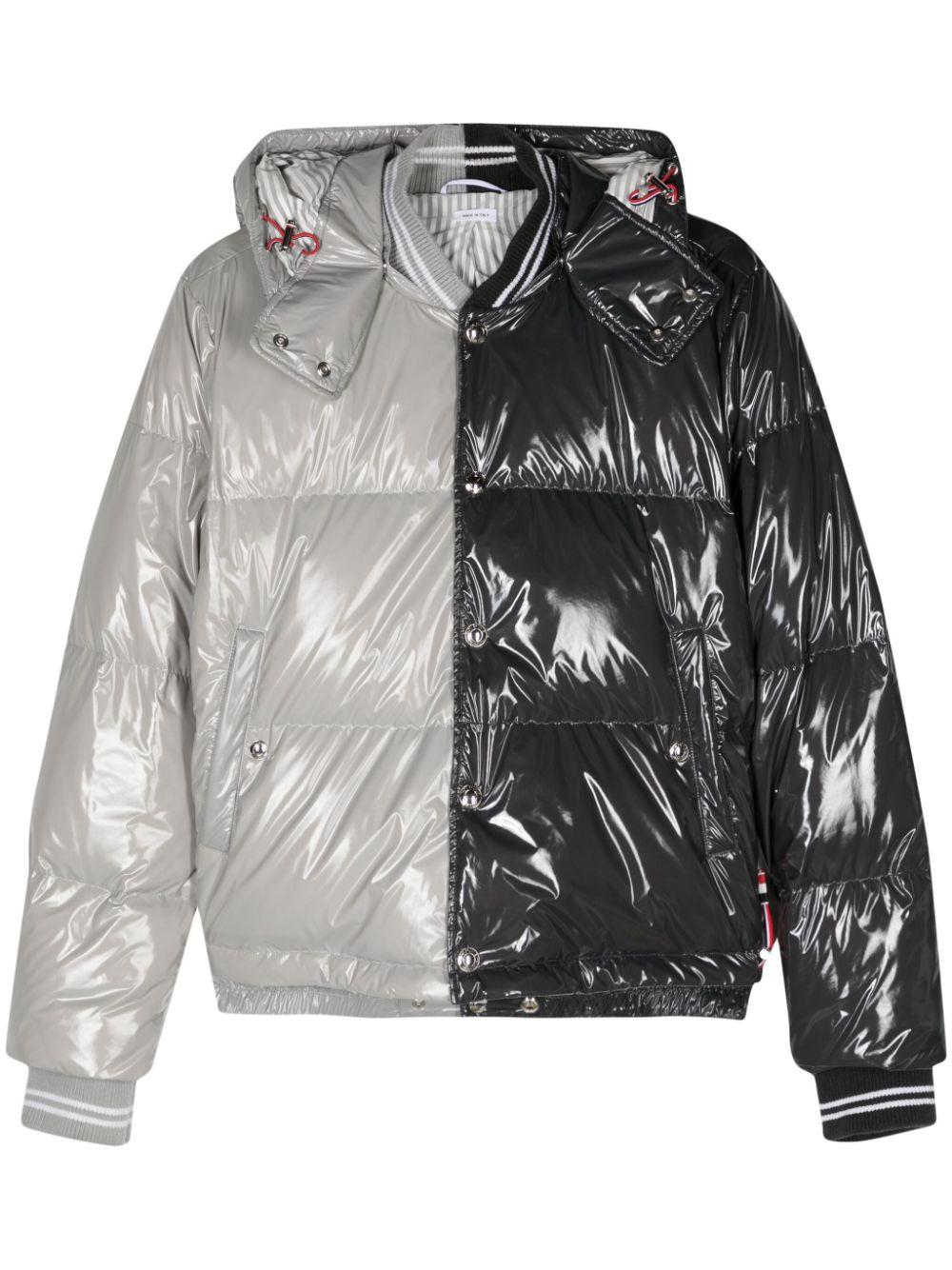 Thom Browne Two-Tone Puffer Jacket in Gray for Men | Lyst