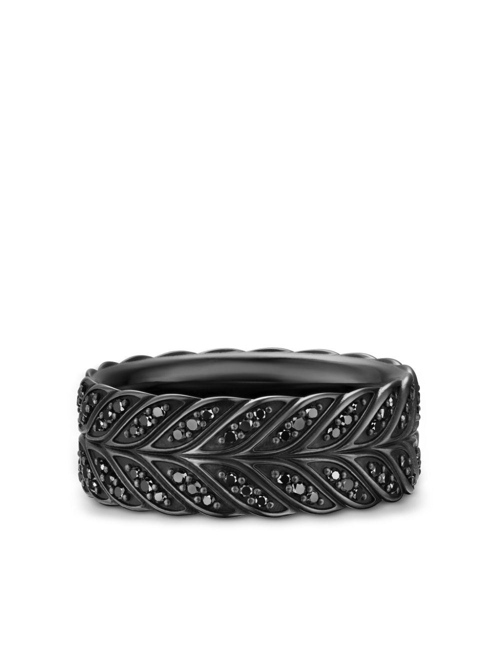 David Yurman Titanium Chevron Diamond Ring in Black for Men | Lyst