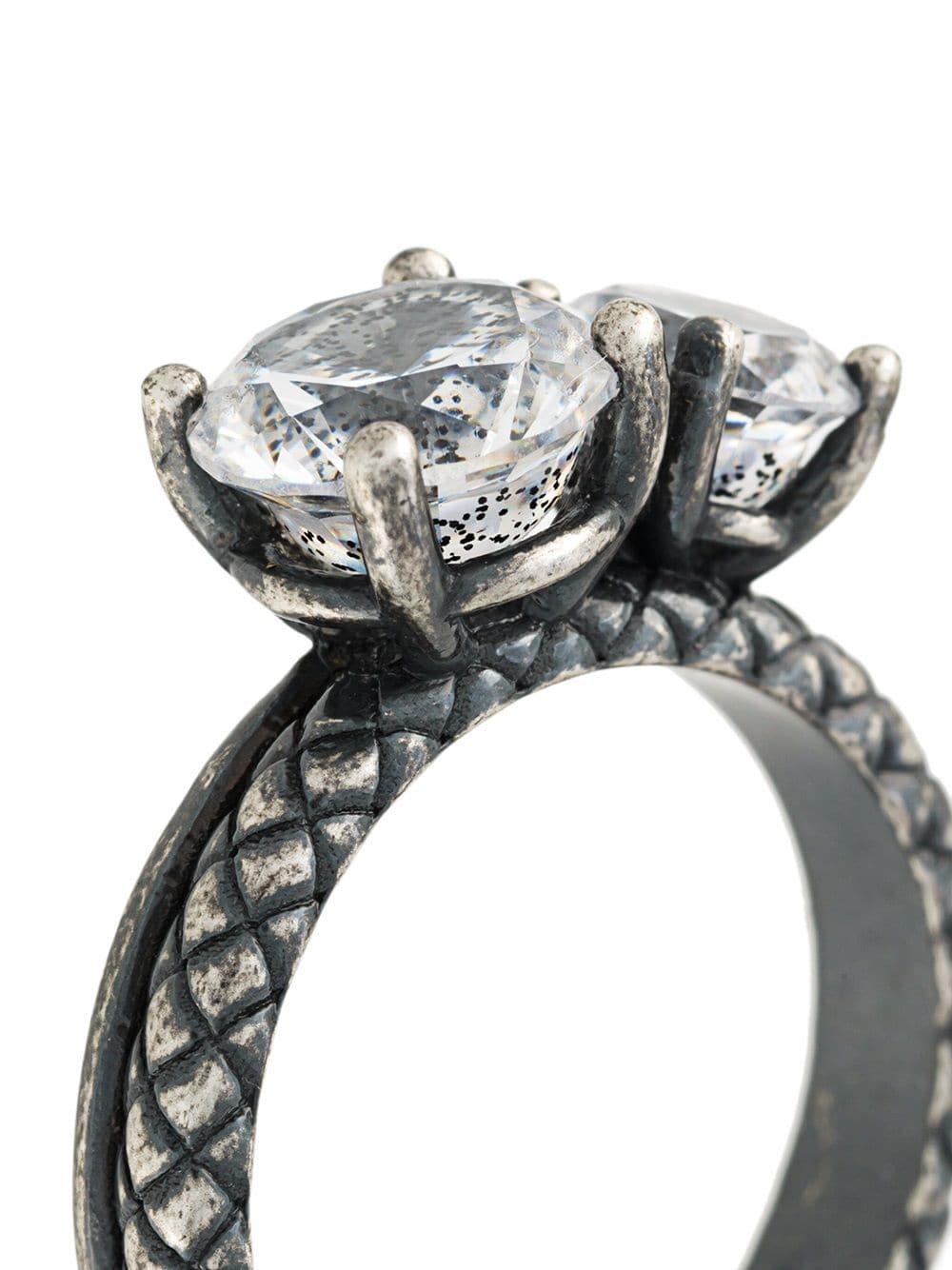 Bottega Veneta Intrecciato Band Crystal Ring in Metallic - Lyst