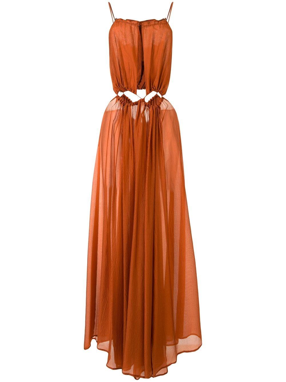 Cult Gaia Thera Cut-out Detail Silk Dress in Orange | Lyst