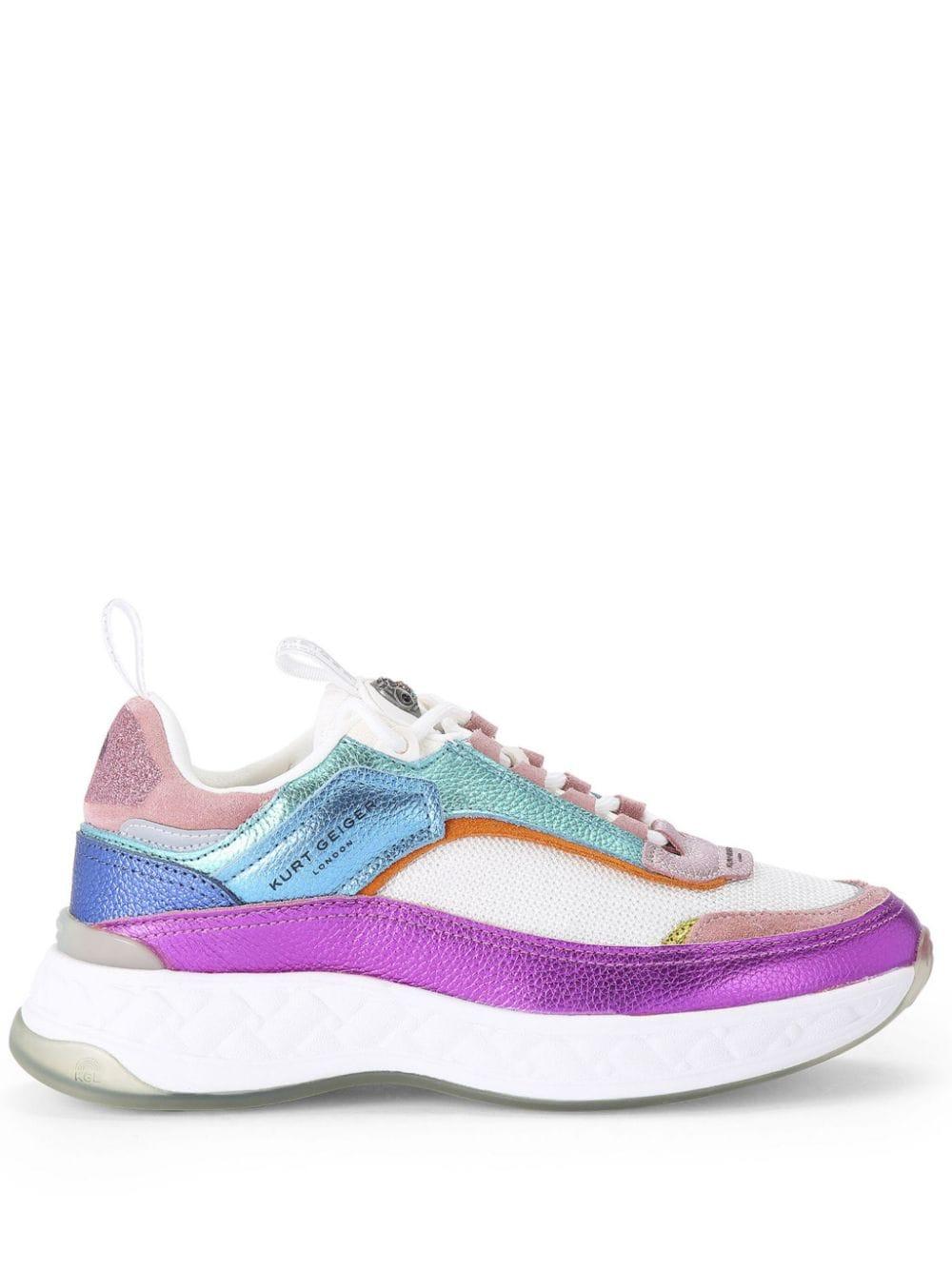 Kurt Geiger Kensington Panelled Sneakers In Purple Lyst