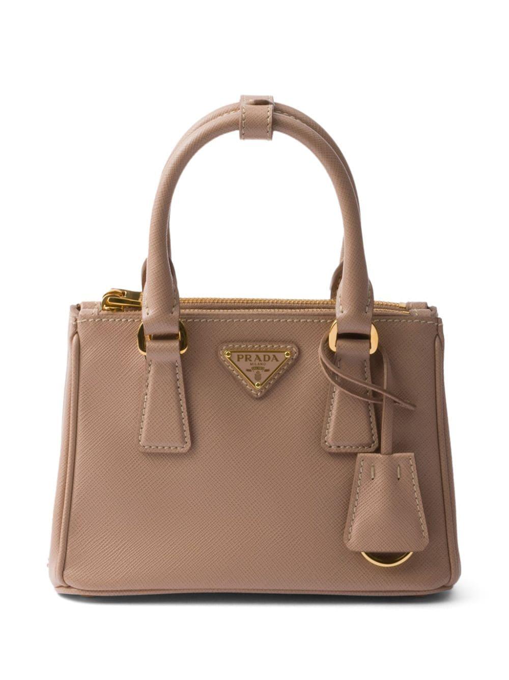 Prada Galleria Saffiano Leather Mini Bag in Brown | Lyst