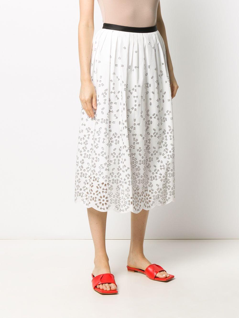 Ports 1961 Silk Geometric-print Midi Skirt in White - Lyst