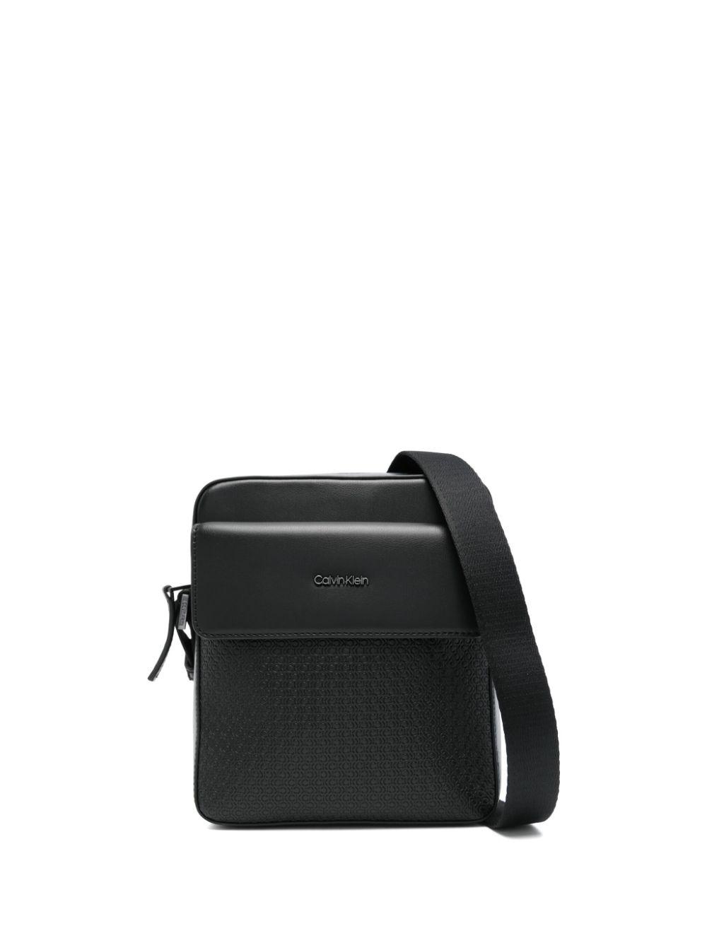 Calvin Klein Vertical Lines Reporter Messenger Bag in Black for Men | Lyst