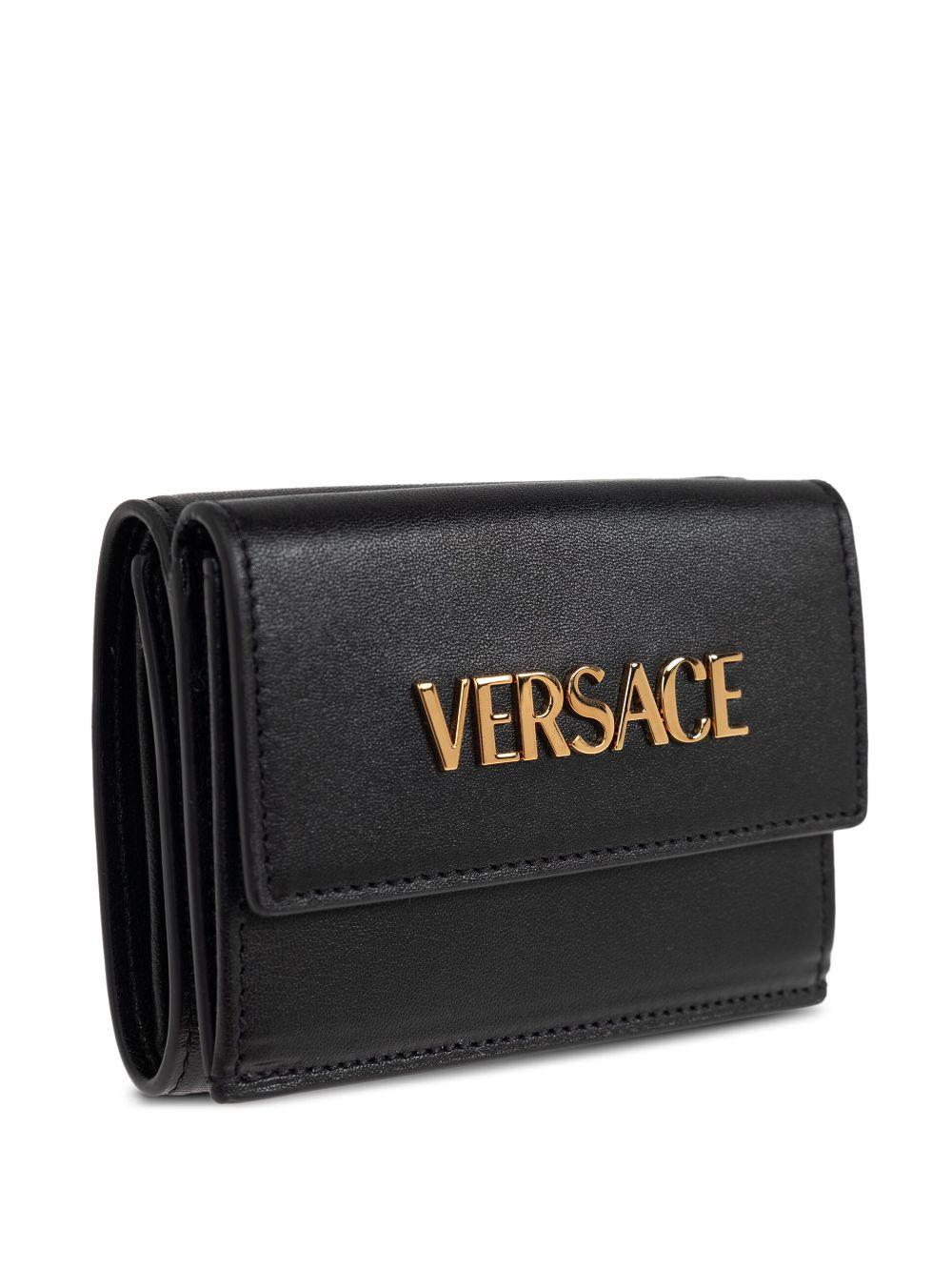 Versace Logo-Lettering Wallet in Black | Lyst UK
