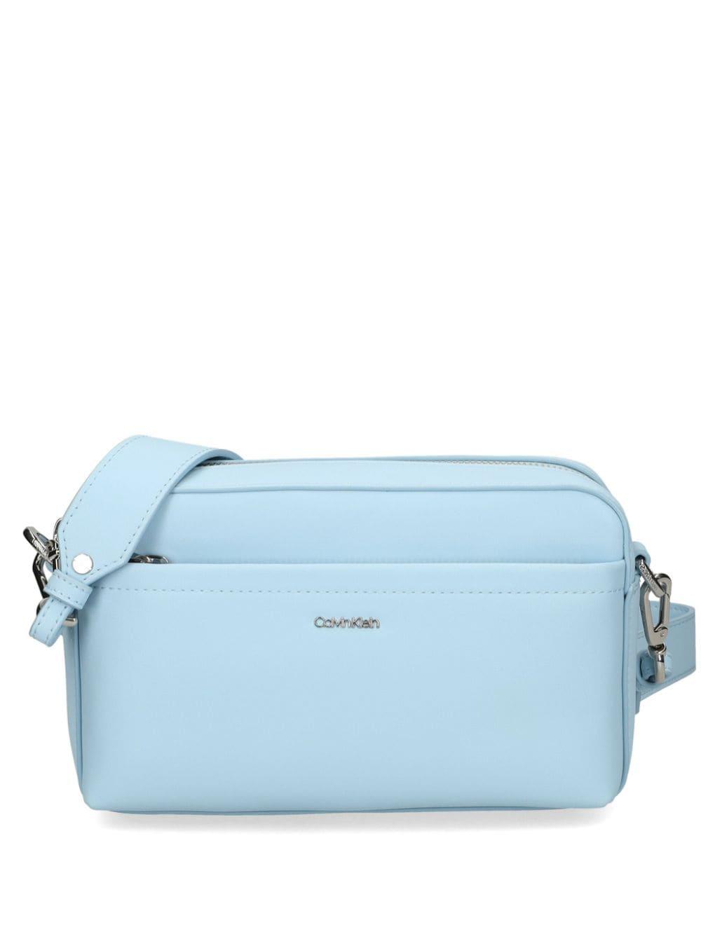 Calvin Klein Logo-Lettering Crossbody Bag in Blue | Lyst