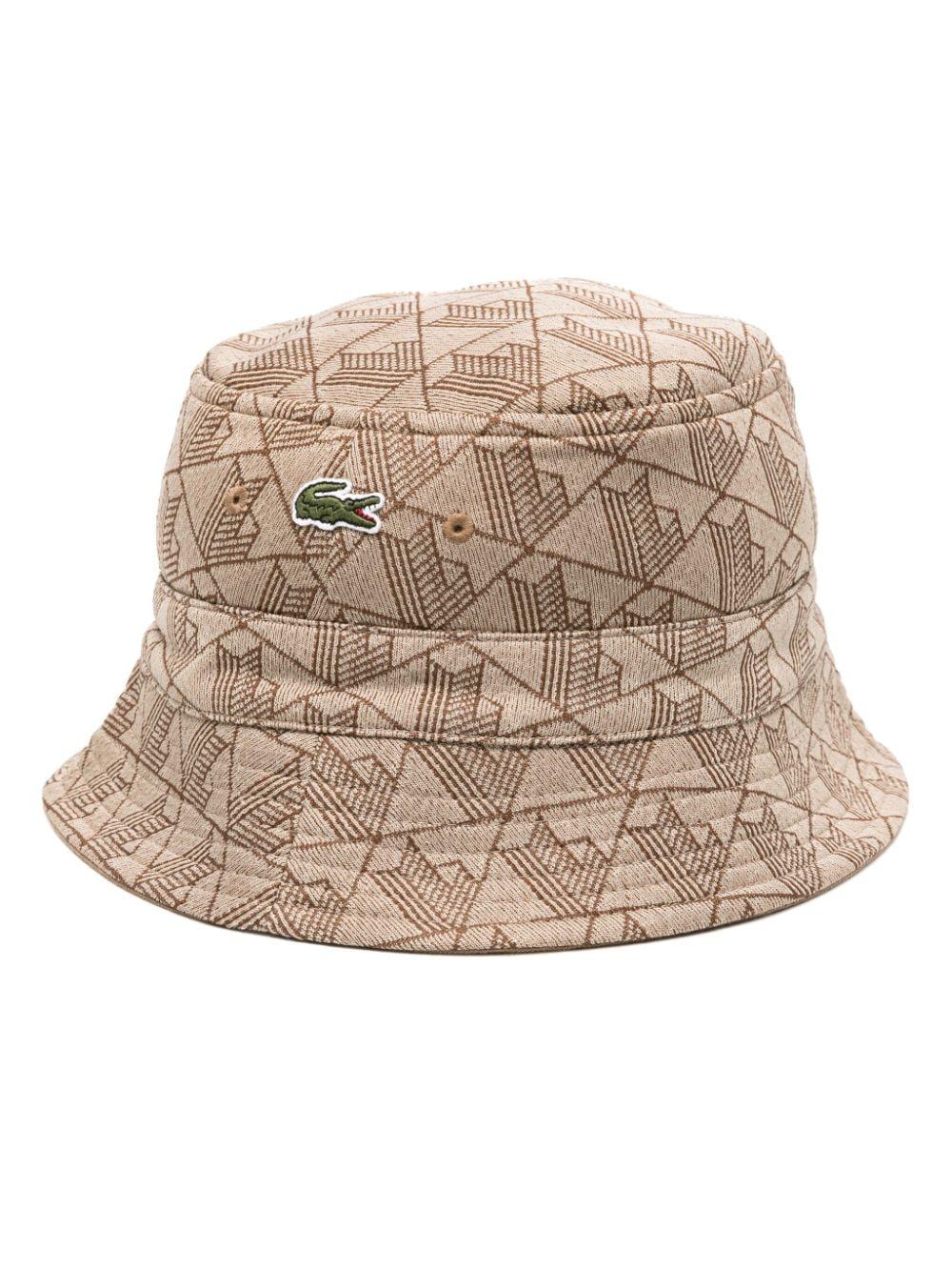 Lacoste Logo-patch Reversible Bucket Hat in Natural | Lyst UK