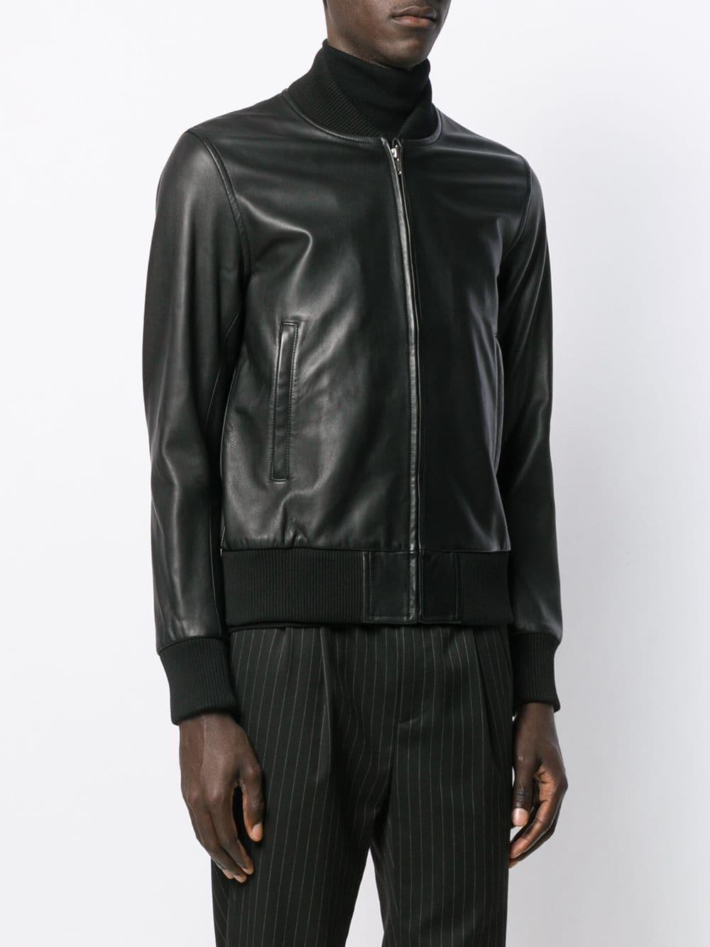 Sandro Leather Bomber Jacket in Black for Men - Save 50% - Lyst