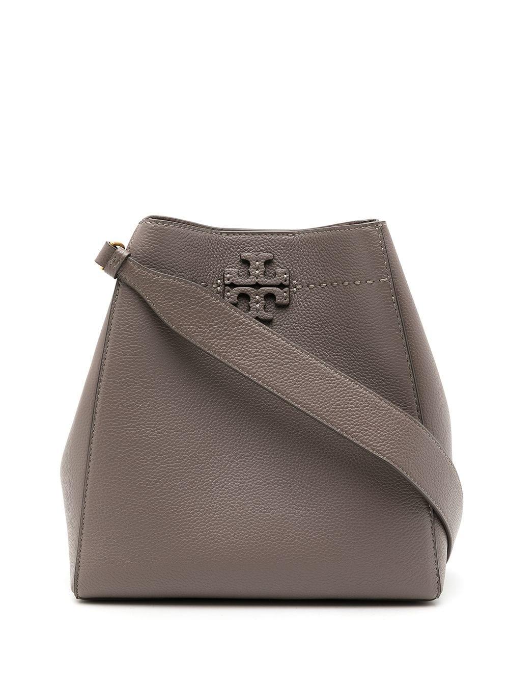 Tory Burch Mcgraw Hobo Bucket Bag in Gray | Lyst