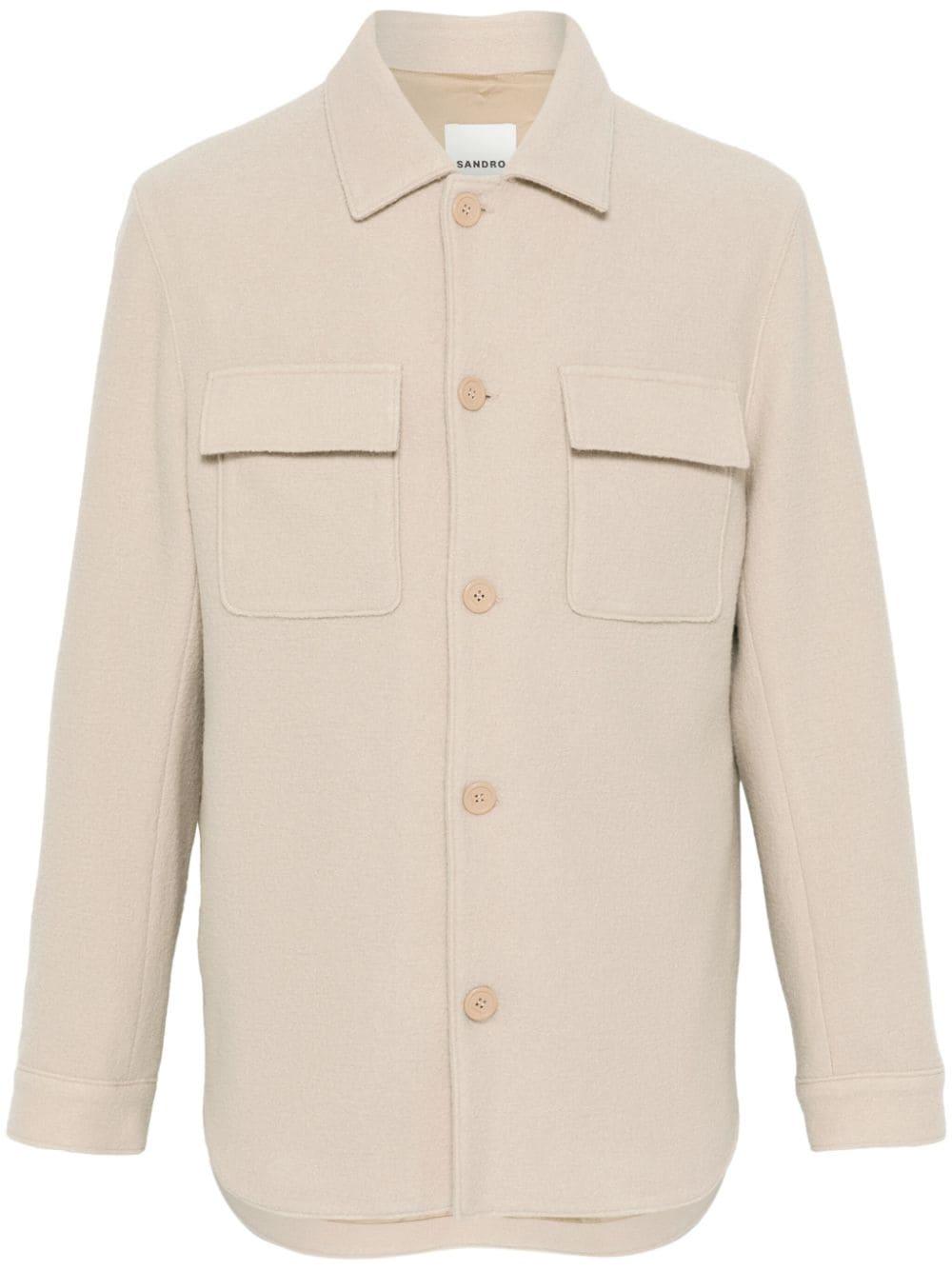Sandro Bouclé Jacket in Natural for Men | Lyst