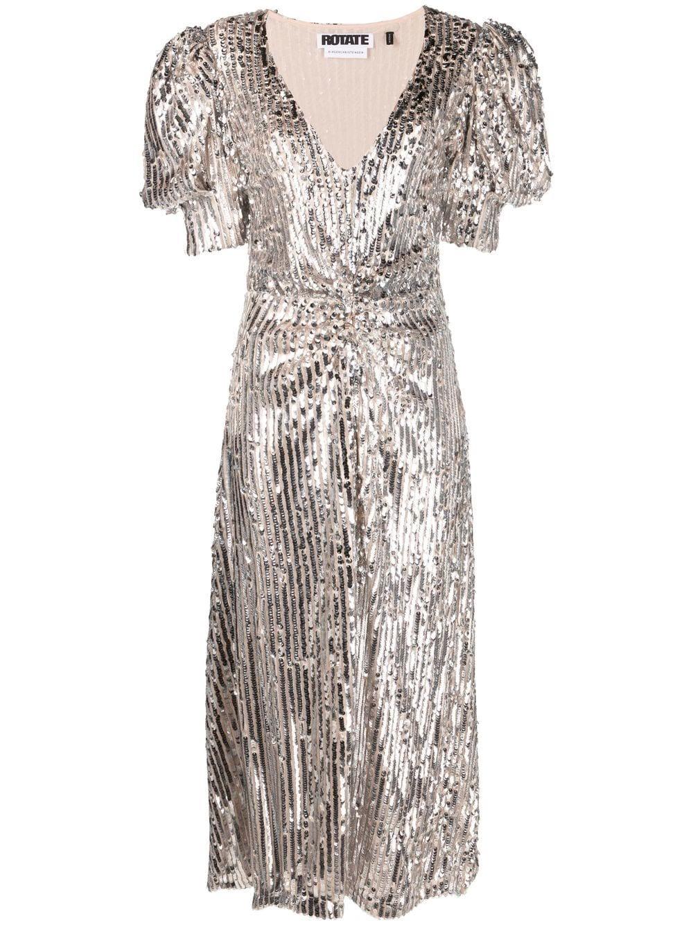 ROTATE BIRGER CHRISTENSEN Sierina Dress in Metallic | Lyst