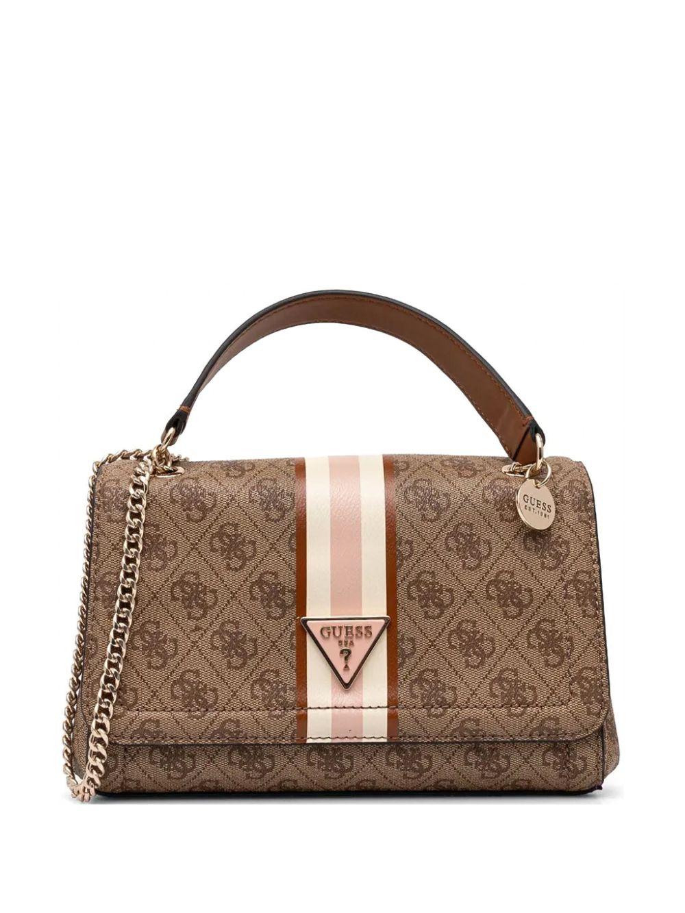 Guess Monogram Shoulder Bag in Brown | Lyst UK