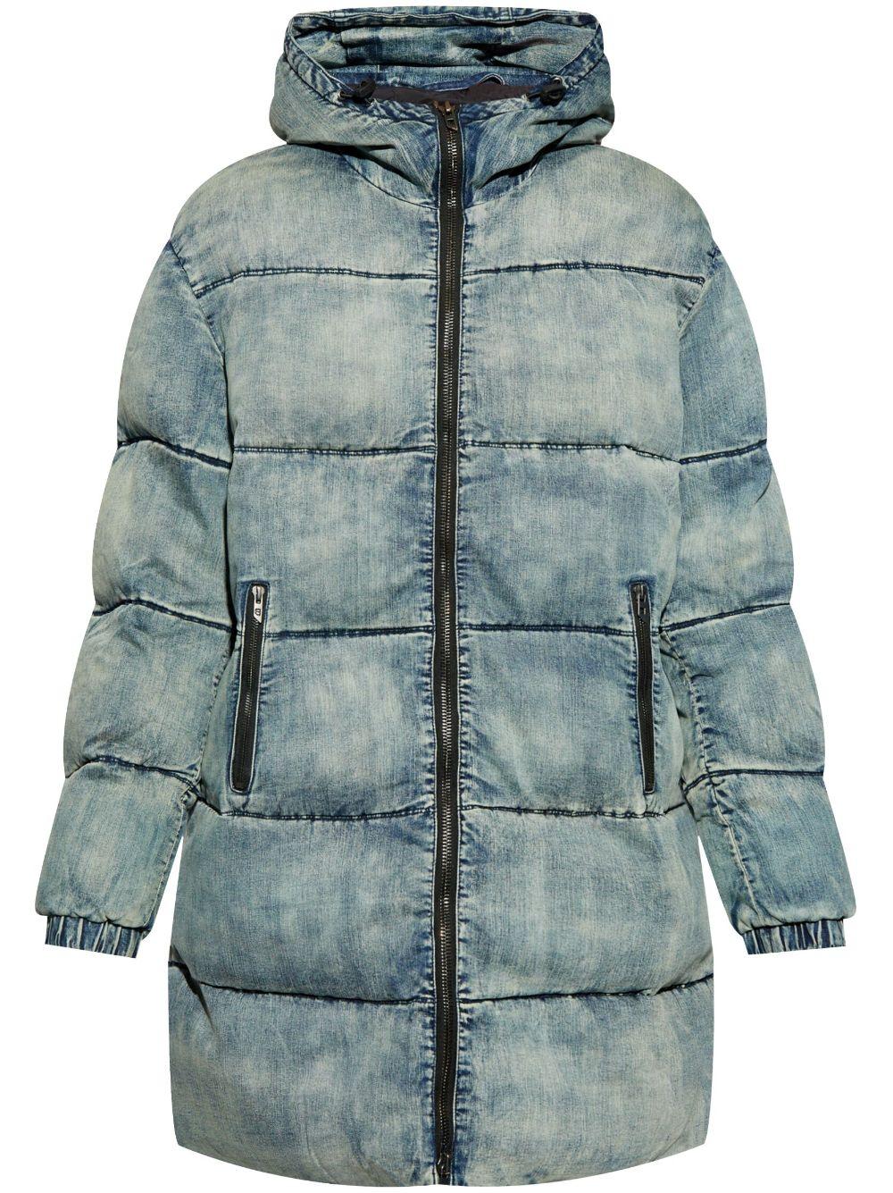 DIESEL Denim Padded Coat in Blue for Men | Lyst