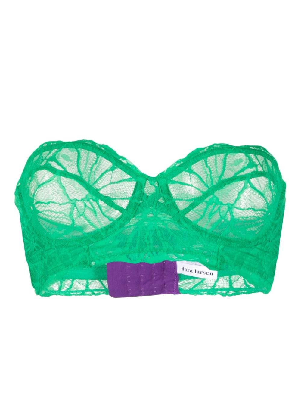 Dora Larsen Mia Chantilly-lace Strapless Bra in Green | Lyst