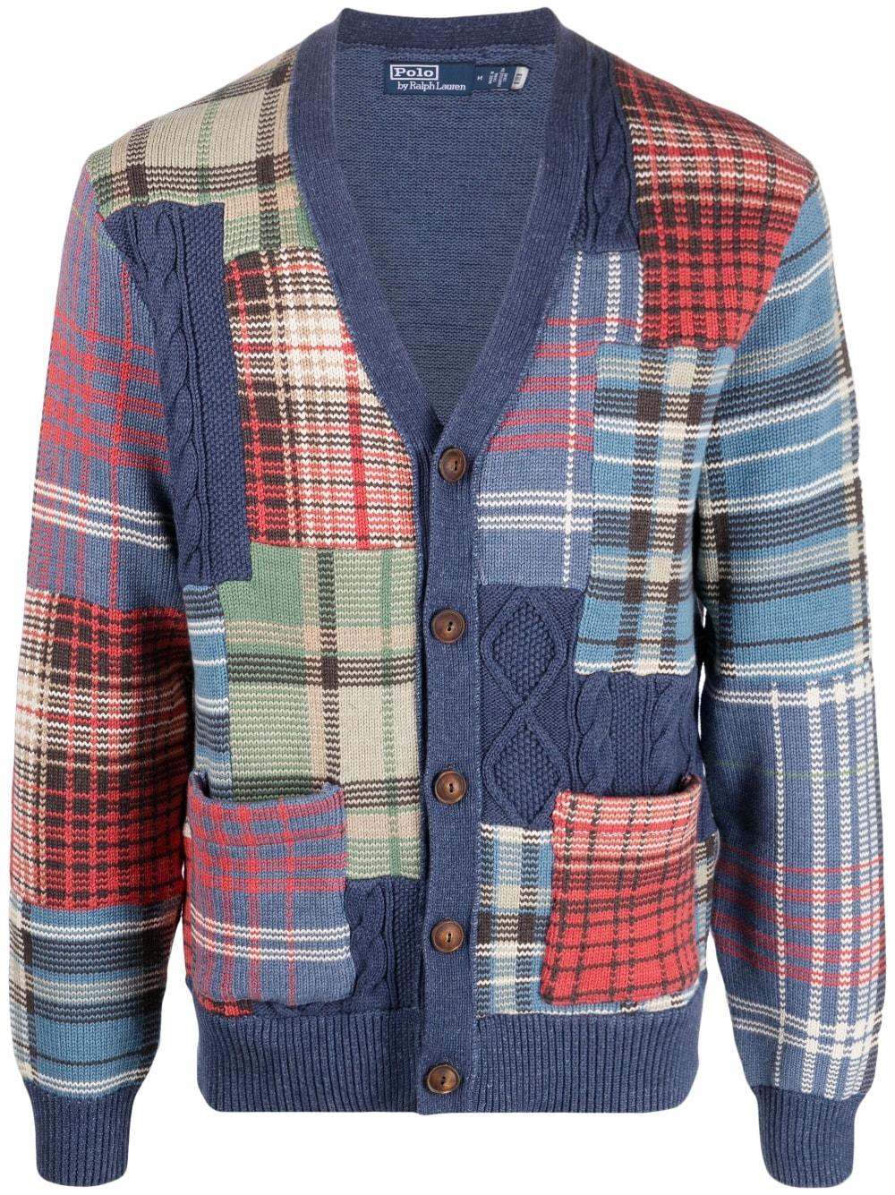 Polo Ralph Lauren Patchwork-design Cardigan in Blue for Men | Lyst
