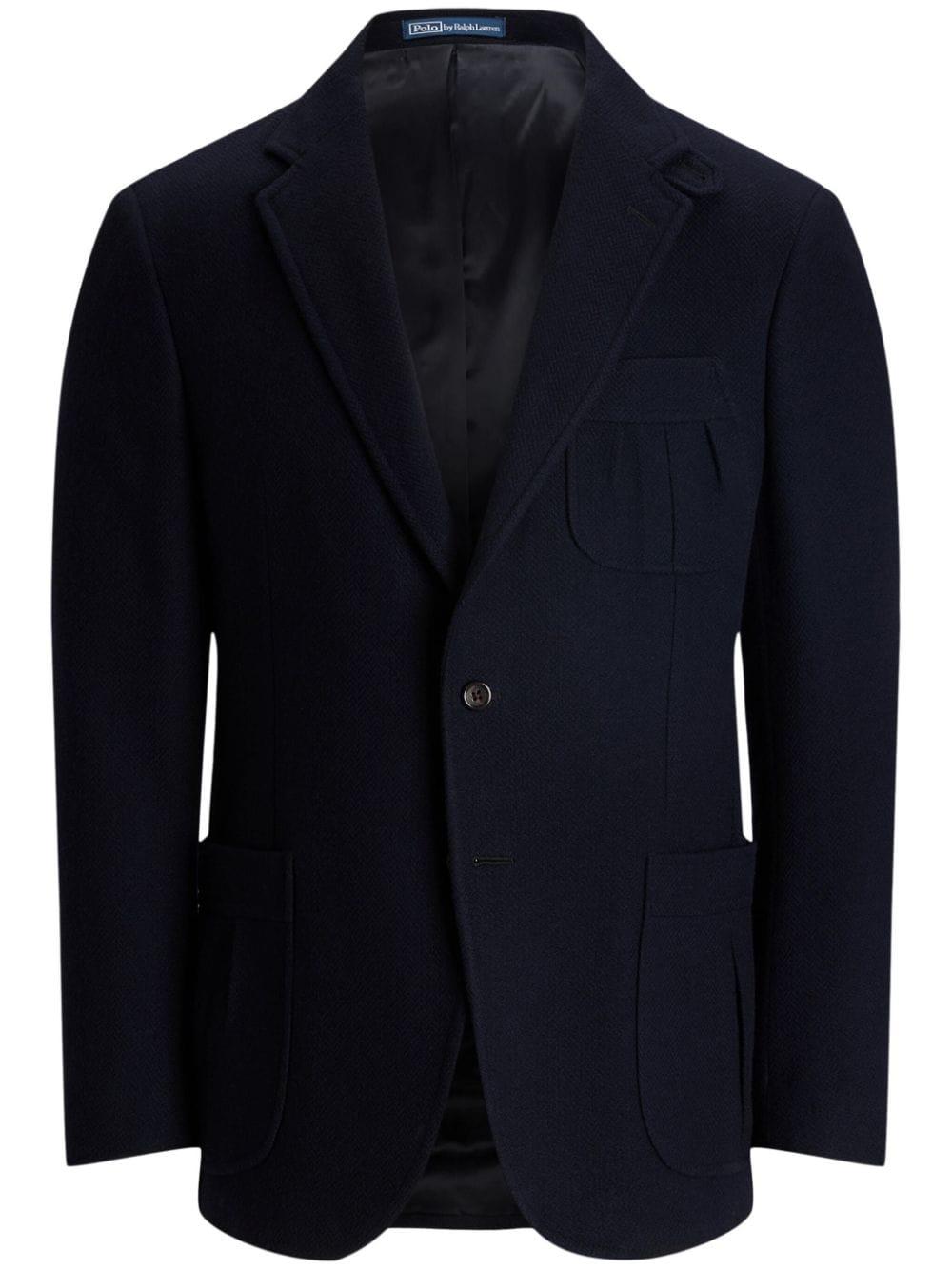 Polo Ralph Lauren Herringbone-Pattern Single-Breasted Blazer in Blue for Men | Lyst