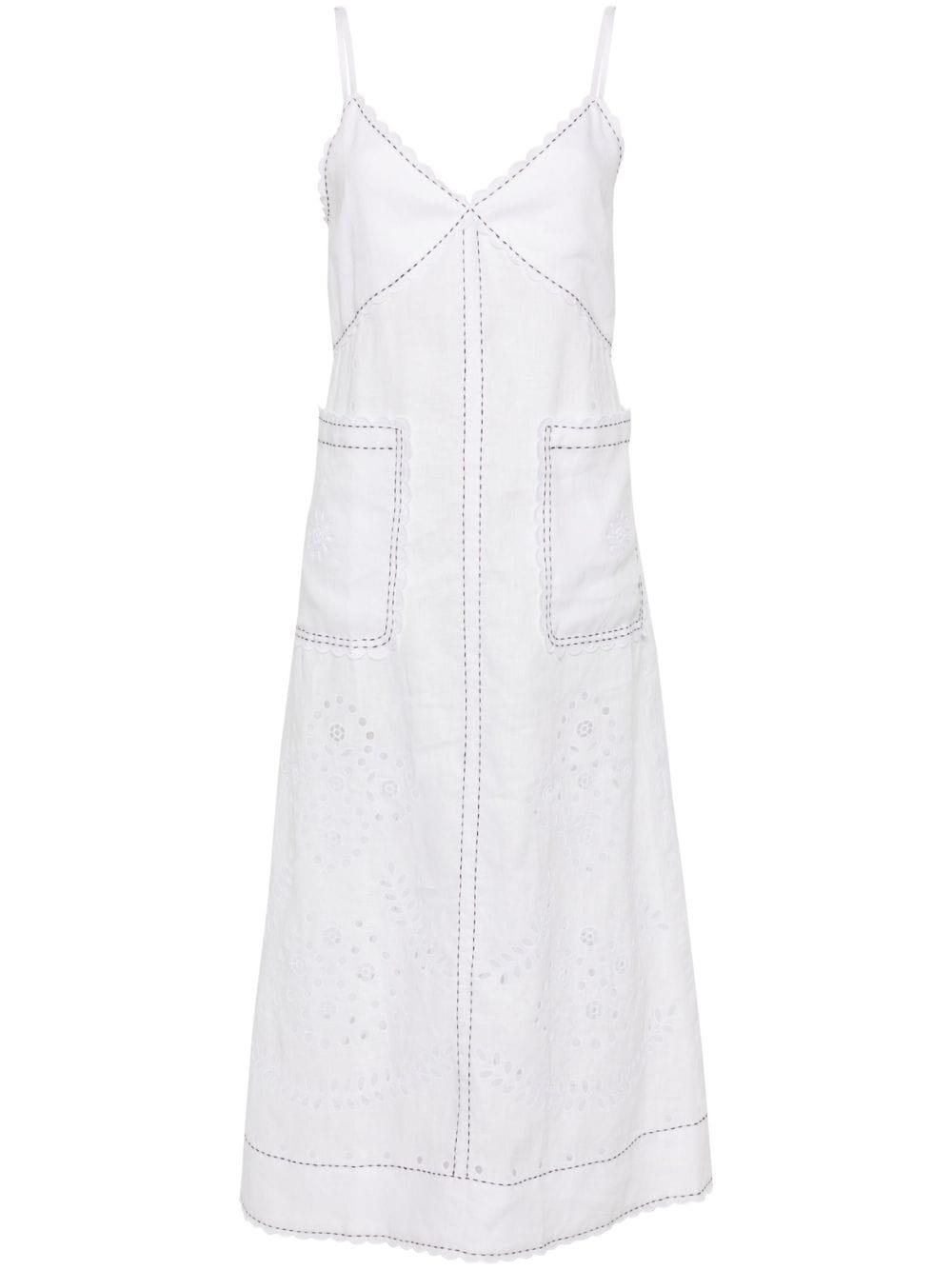 Vita Kin Luna Linen Midi Dress in White | Lyst