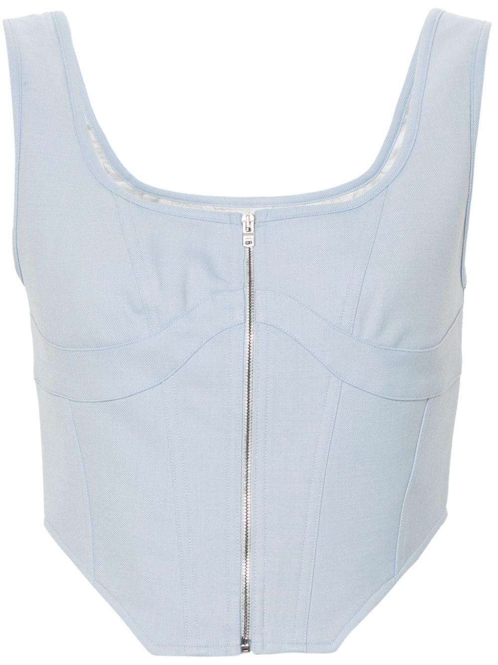 Amiri Zip-Up Corset in Blue | Lyst