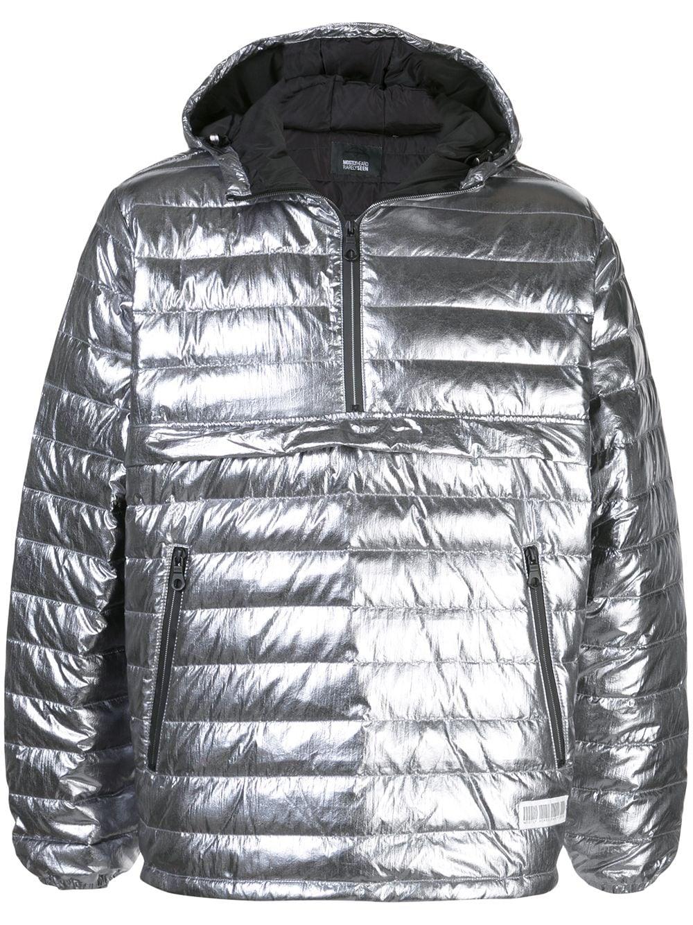 Mostly Heard Rarely Seen Quarter Zip Puffer Jacket in Silver (Metallic ...