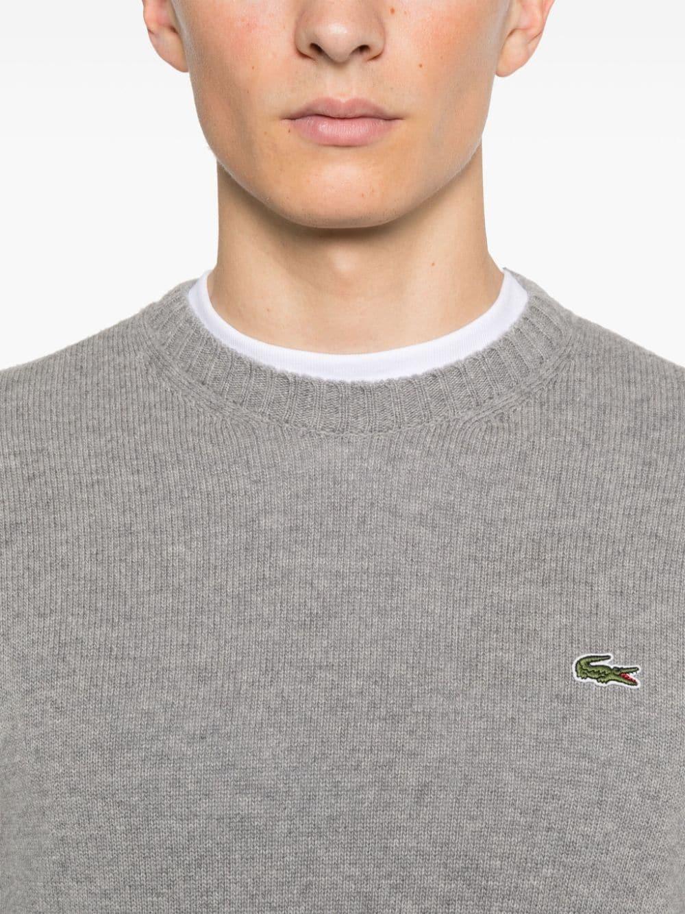Lacoste Carded Wool Crew Neck Sweater in Grey for Men Lyst UK