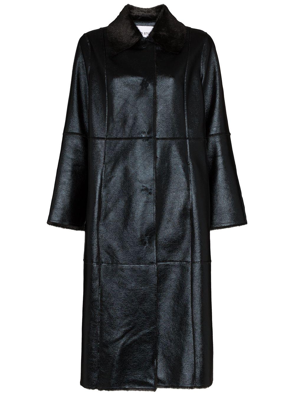Stand Studio Black Fur Coat at Clayton Cooper blog